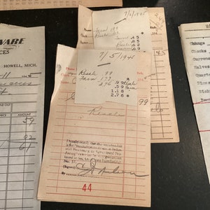 40s Vintage Invoice Scrap Paper Lot Ephemera Lot Junk Journal Paper ...