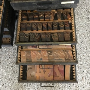2 Full Printing Press Letter File Cabinet/ Drawers of Complete - Etsy