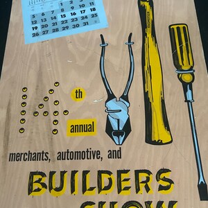 50s Vintage Builders Show Advertising Poster Board / 14th Annual Ann ...
