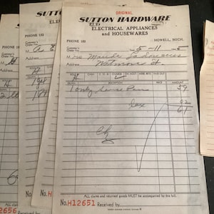 40s Vintage Invoice Scrap Paper Lot Ephemera Lot Junk Journal Paper ...