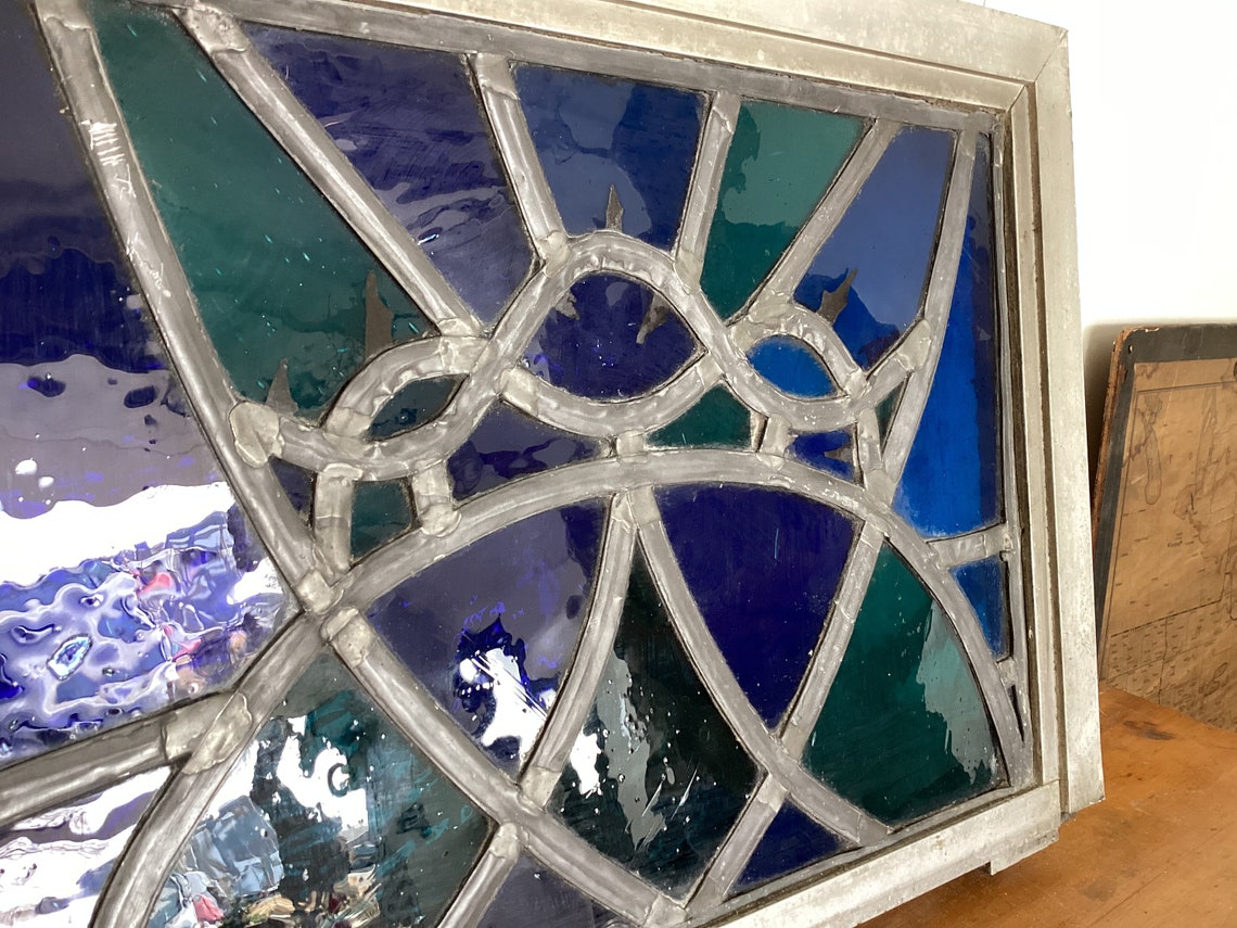Vintage Church Leaded Stained Glass Window Architectural - Etsy