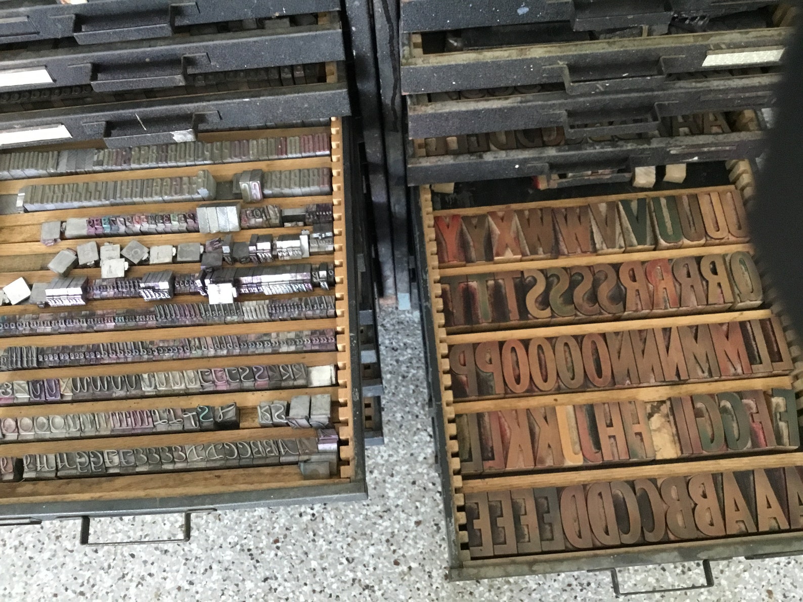 2 Full Printing Press Letter File Cabinet/ Drawers of Complete - Etsy