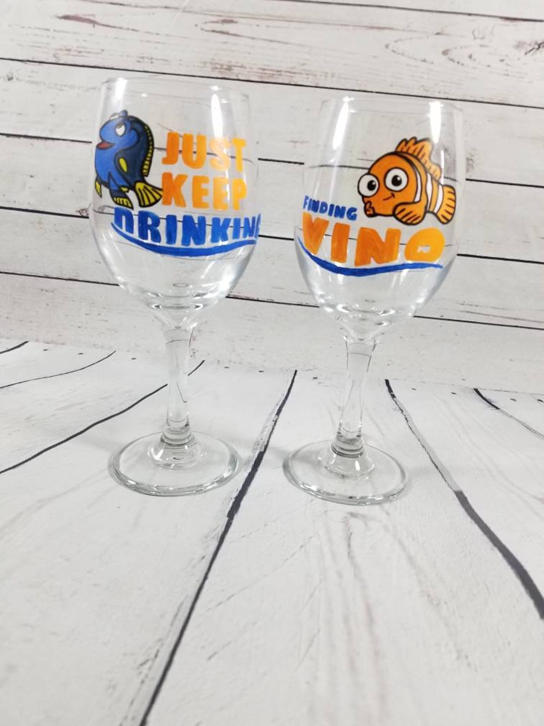 Finding Nemo Wine Glass / Finding Dory Wine Glass / Dory / Nemo / Just ...