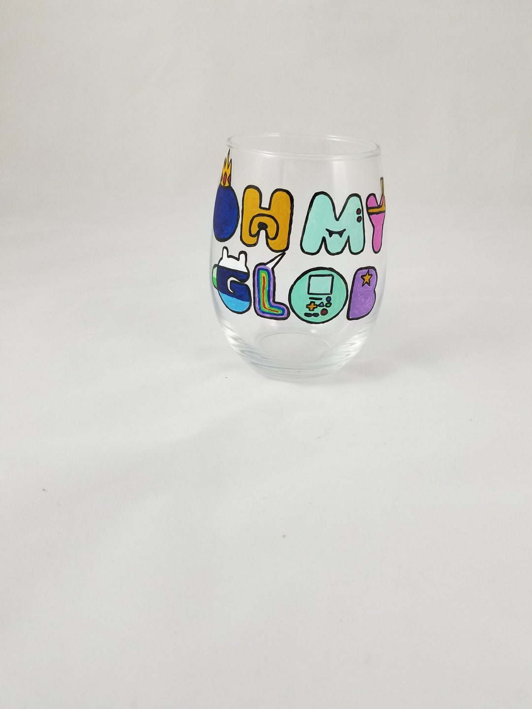 Adventure Time Glass / Adventure Time Gift / Oh My Glob / - Etsy