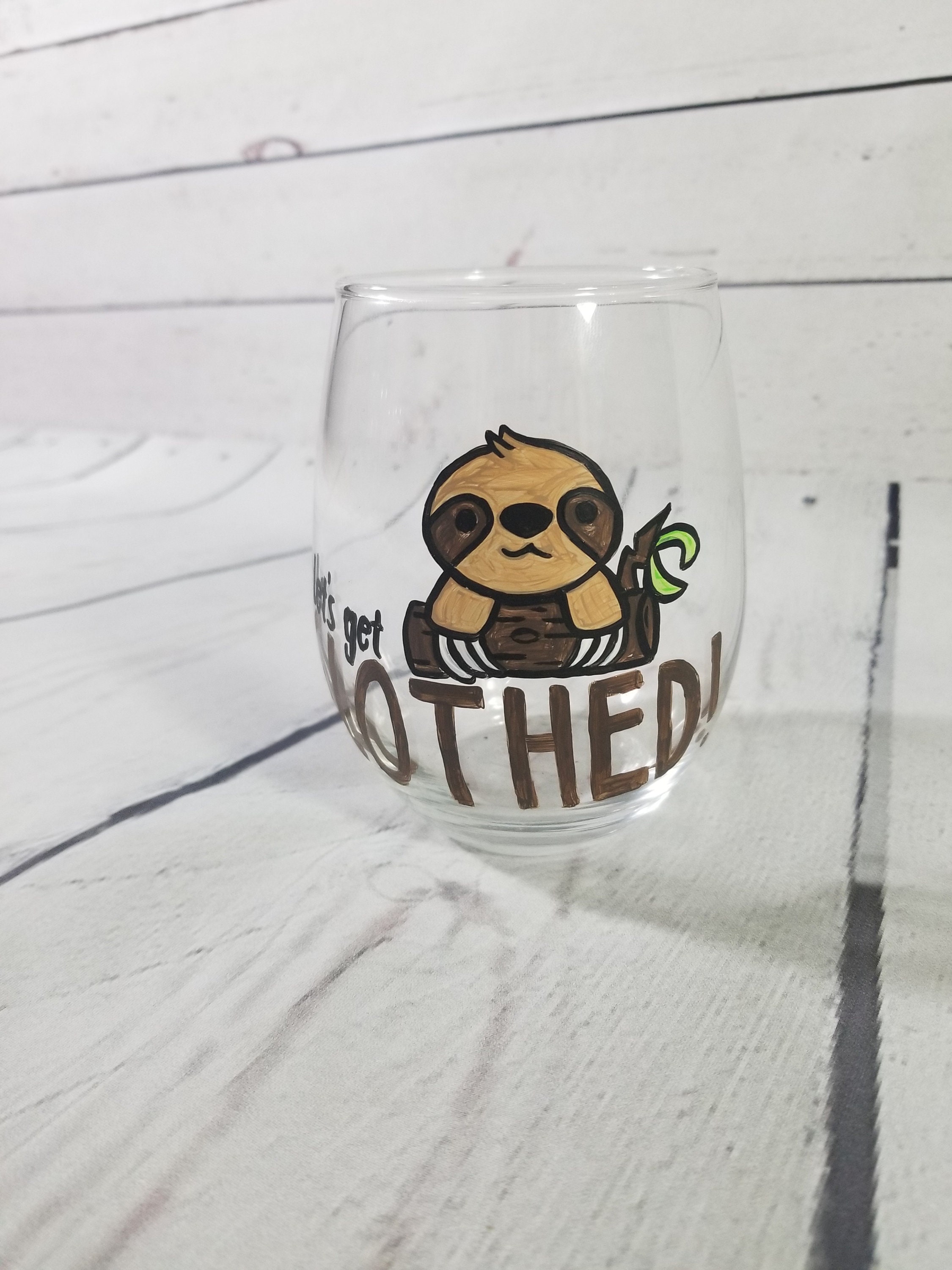 Sloth Wine Glass / Sloth Gift / Sloth Wedding / Sloth Decor / | Etsy