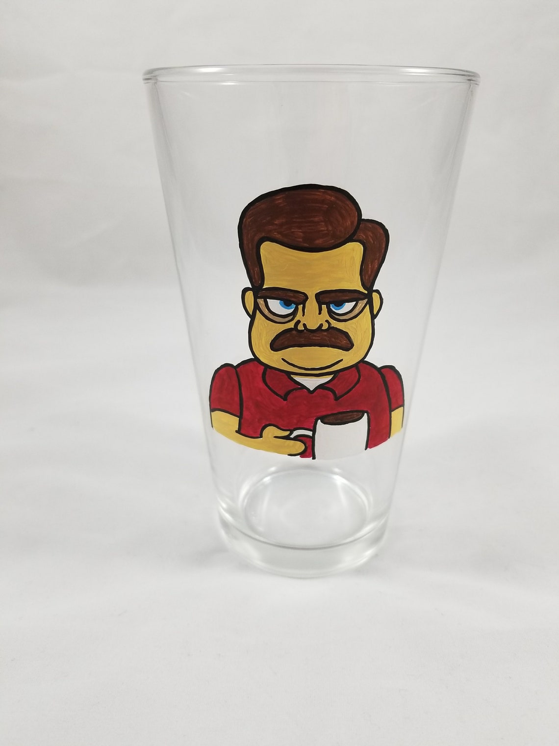 Ron Swanson Glass / Ron Swanson Gift / Ron Swanson Art / Ron - Etsy