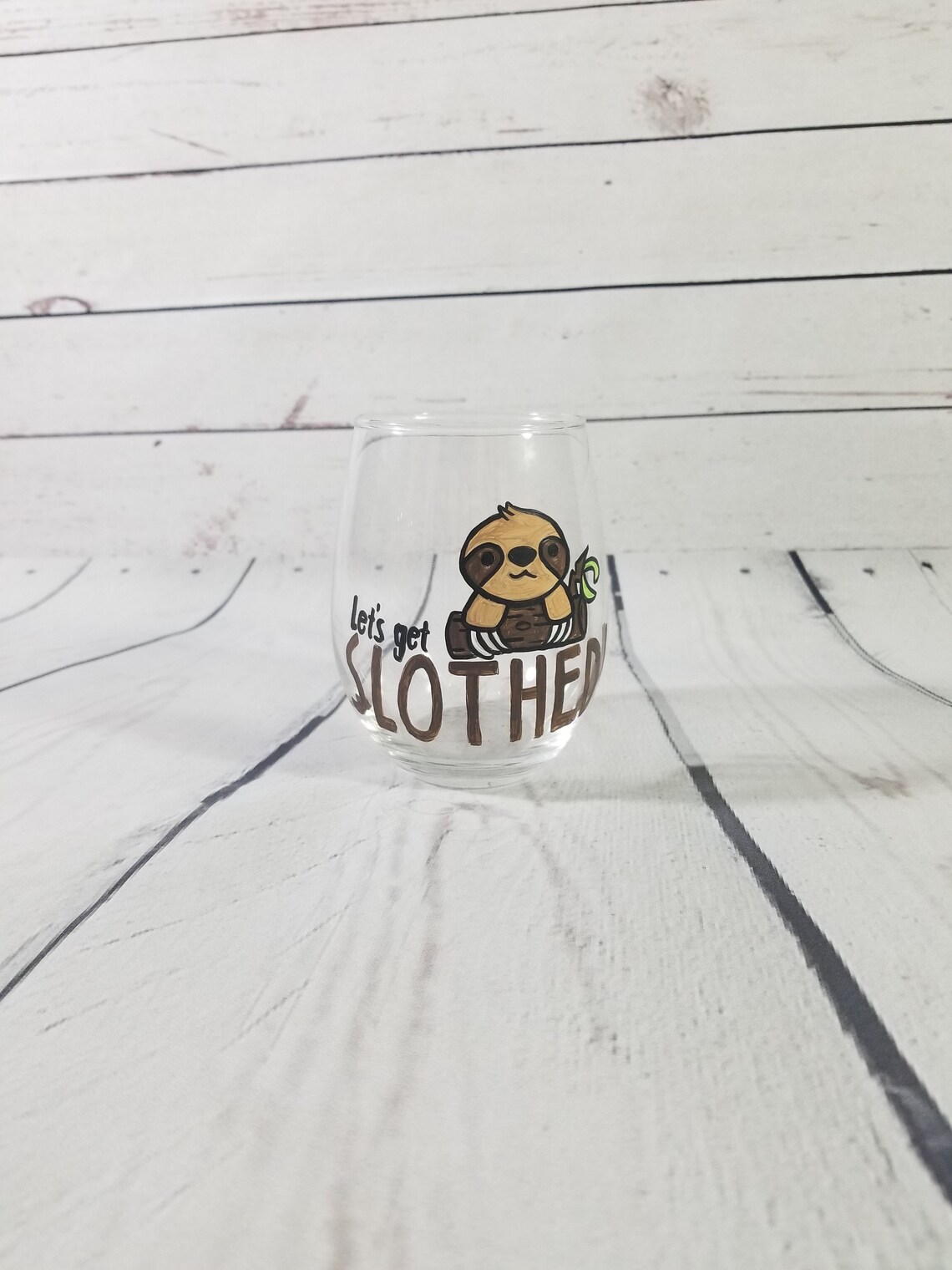 Sloth Wine Glass / Sloth Gift / Sloth Wedding / Sloth Decor / - Etsy