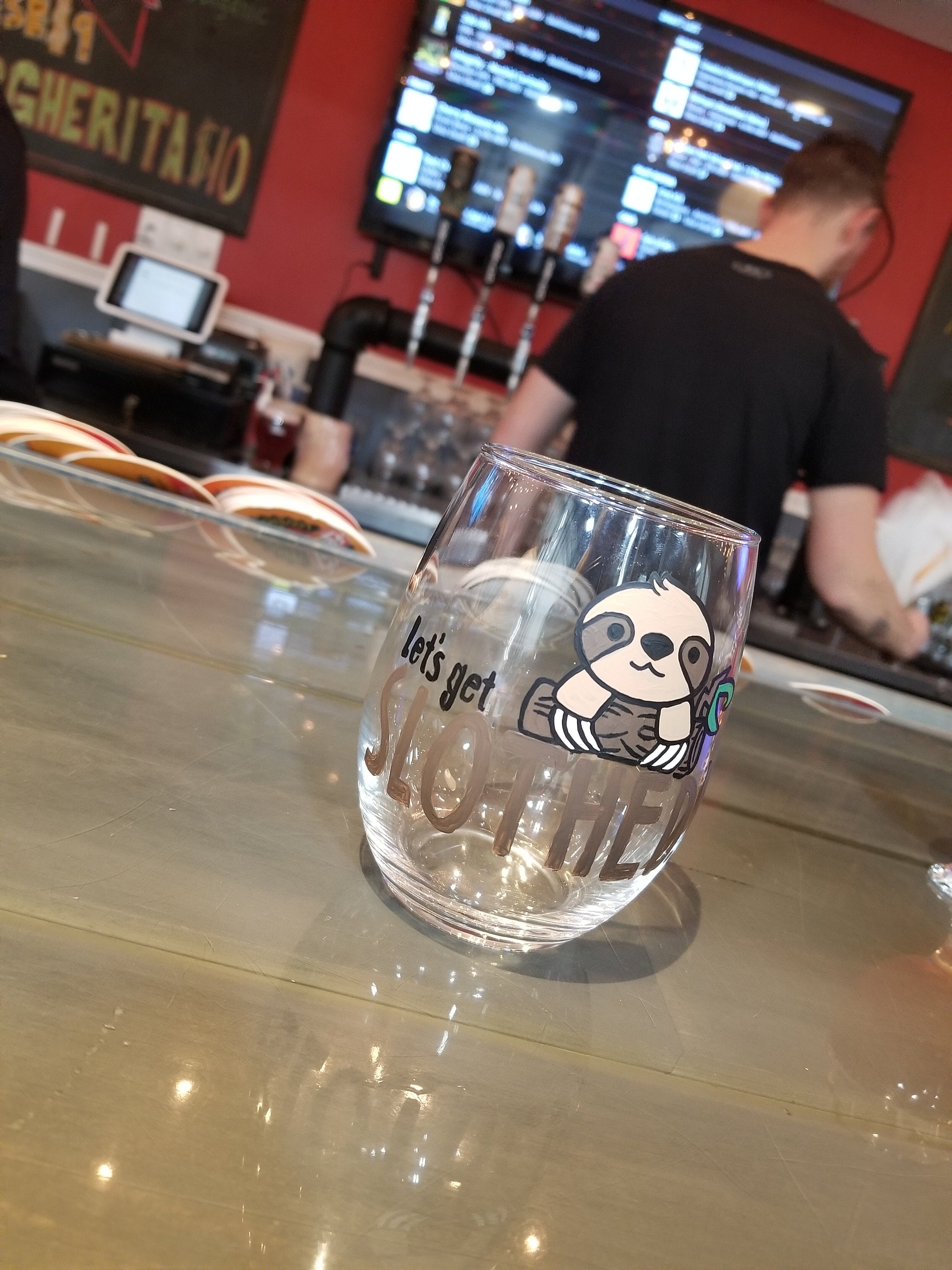 Sloth Wine Glass / Sloth Gift / Sloth Wedding / Sloth Decor / | Etsy