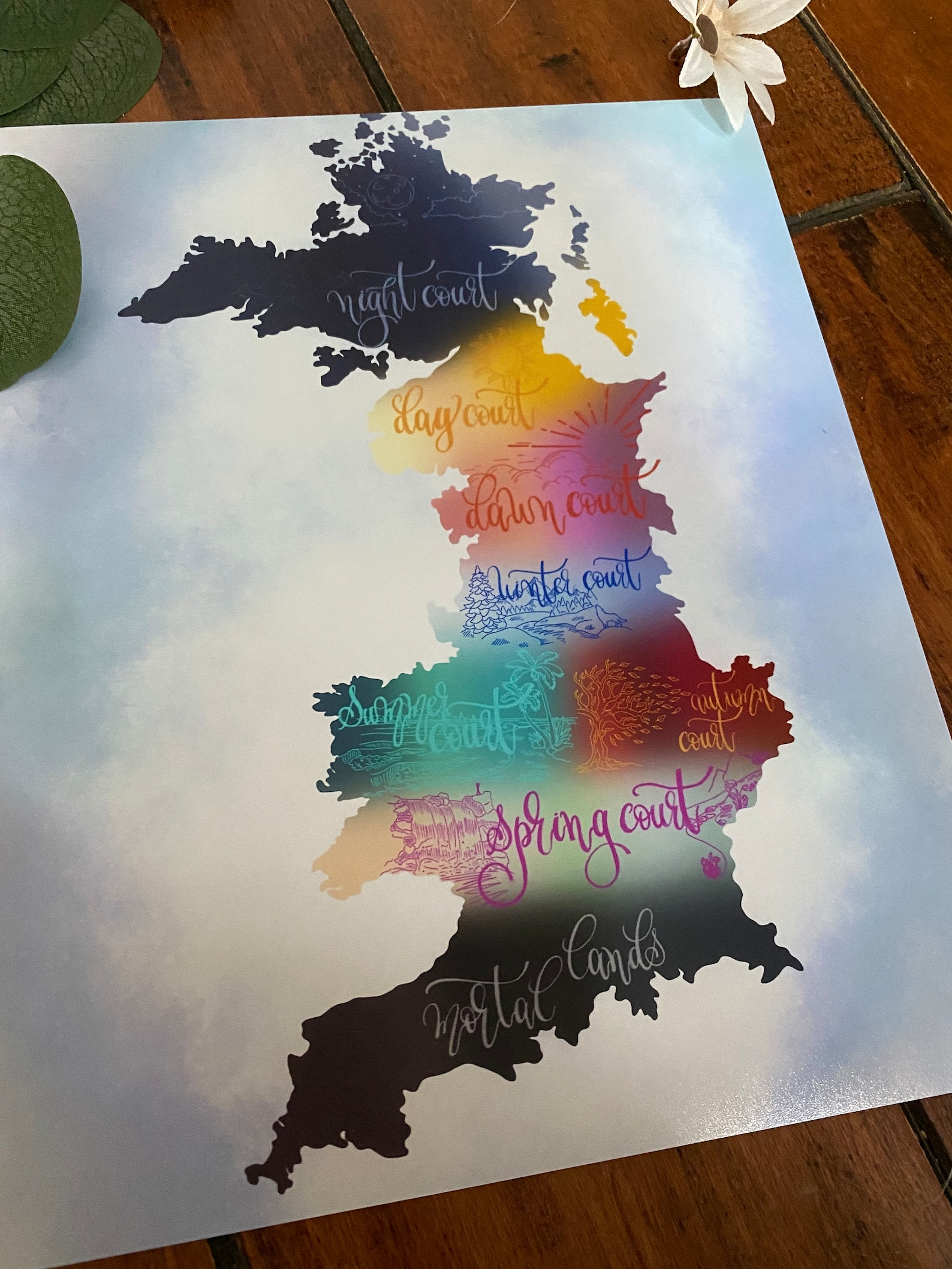 ACOTAR Map Digital Print / ACOTAR Print / ACOTAR Digital Art / - Etsy ...