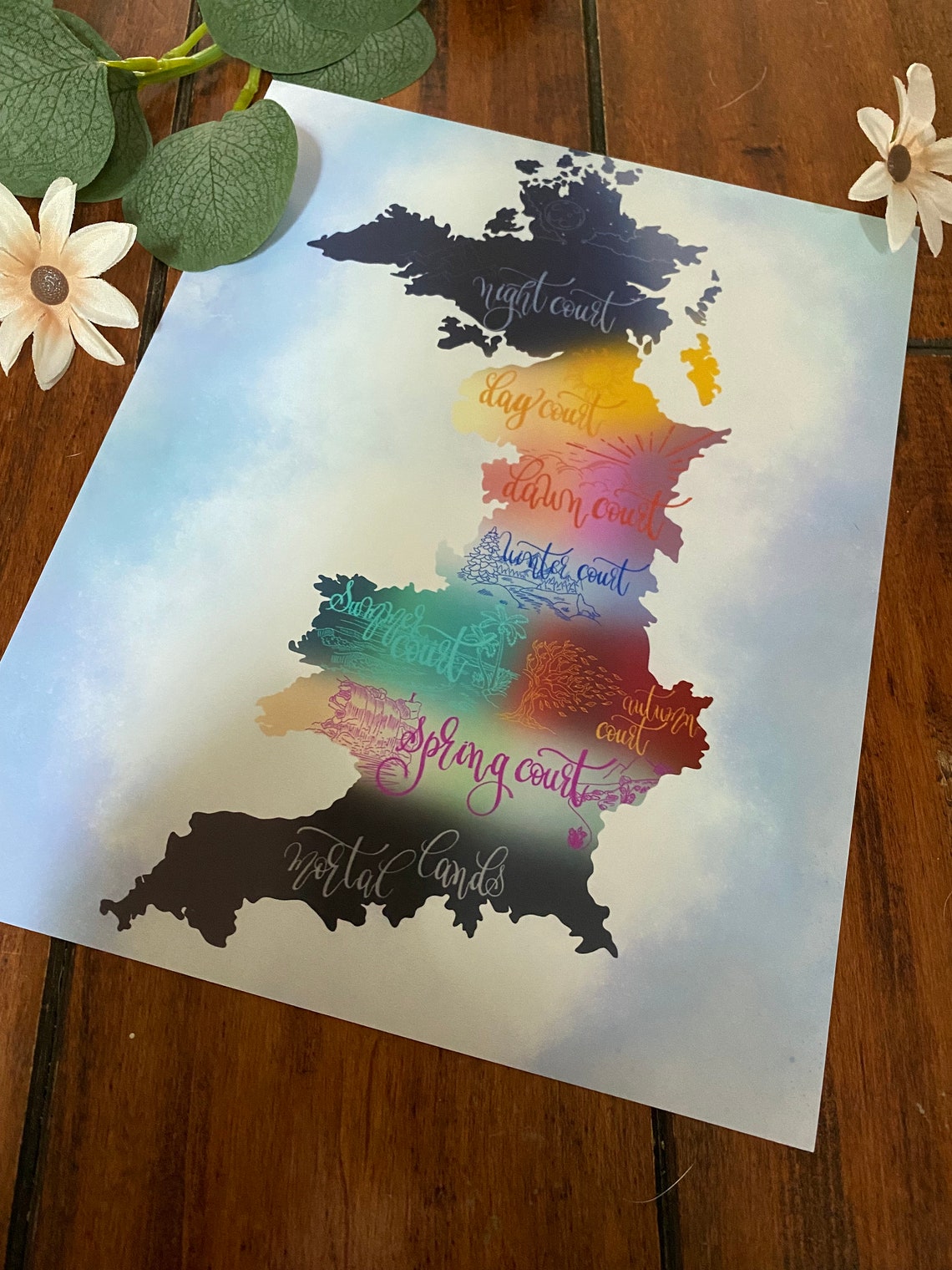 ACOTAR Map Digital Print / ACOTAR Print / ACOTAR Digital Art / | Etsy