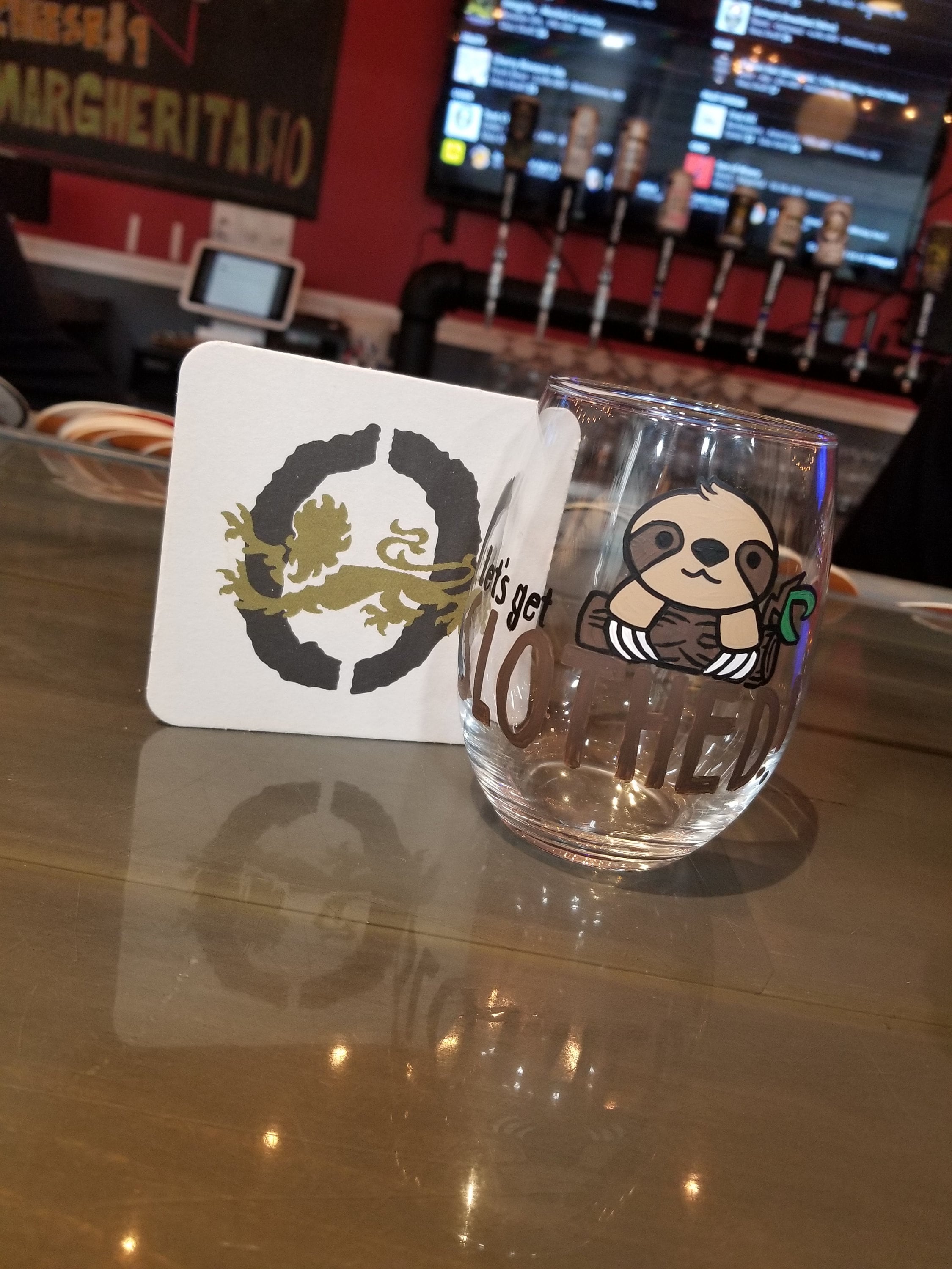 Sloth Wine Glass / Sloth Gift / Sloth Wedding / Sloth Decor / | Etsy