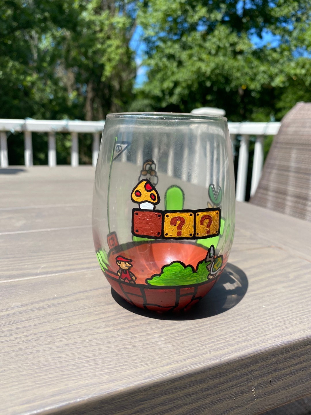 Super Mario Game Wine Glasses / Mario Kart / Mario Party / - Etsy
