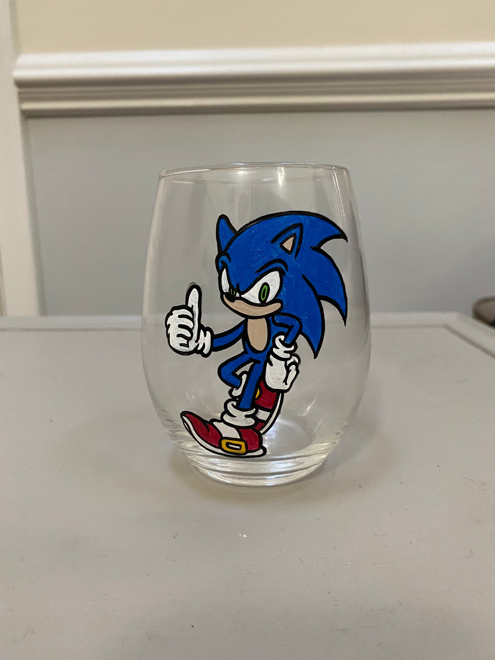 Sonic Wine Glass Set / Sonic the Hedgehog / Sonic Decor / - Etsy