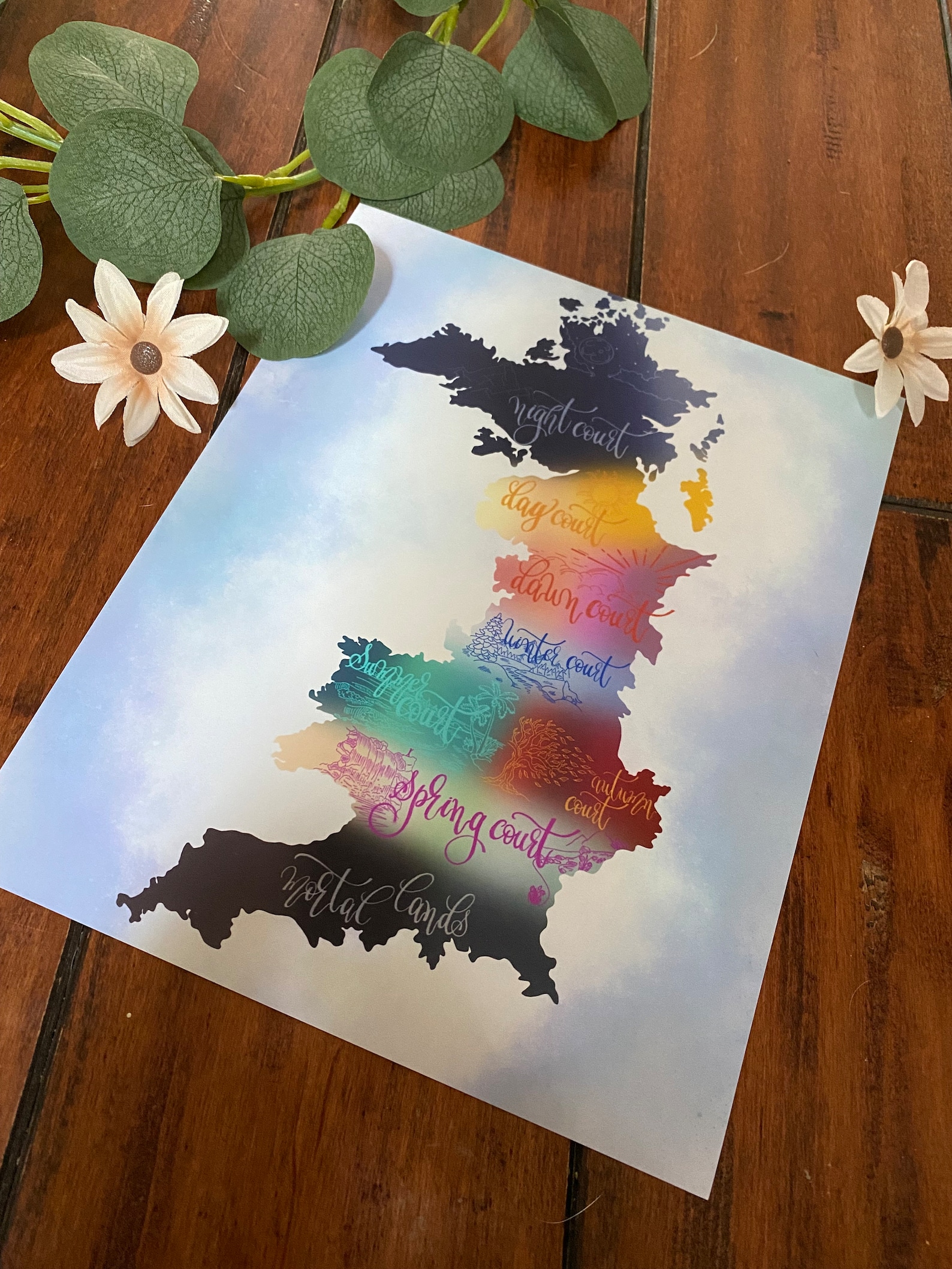 ACOTAR Map Digital Print / ACOTAR Print / ACOTAR Digital Art / - Etsy