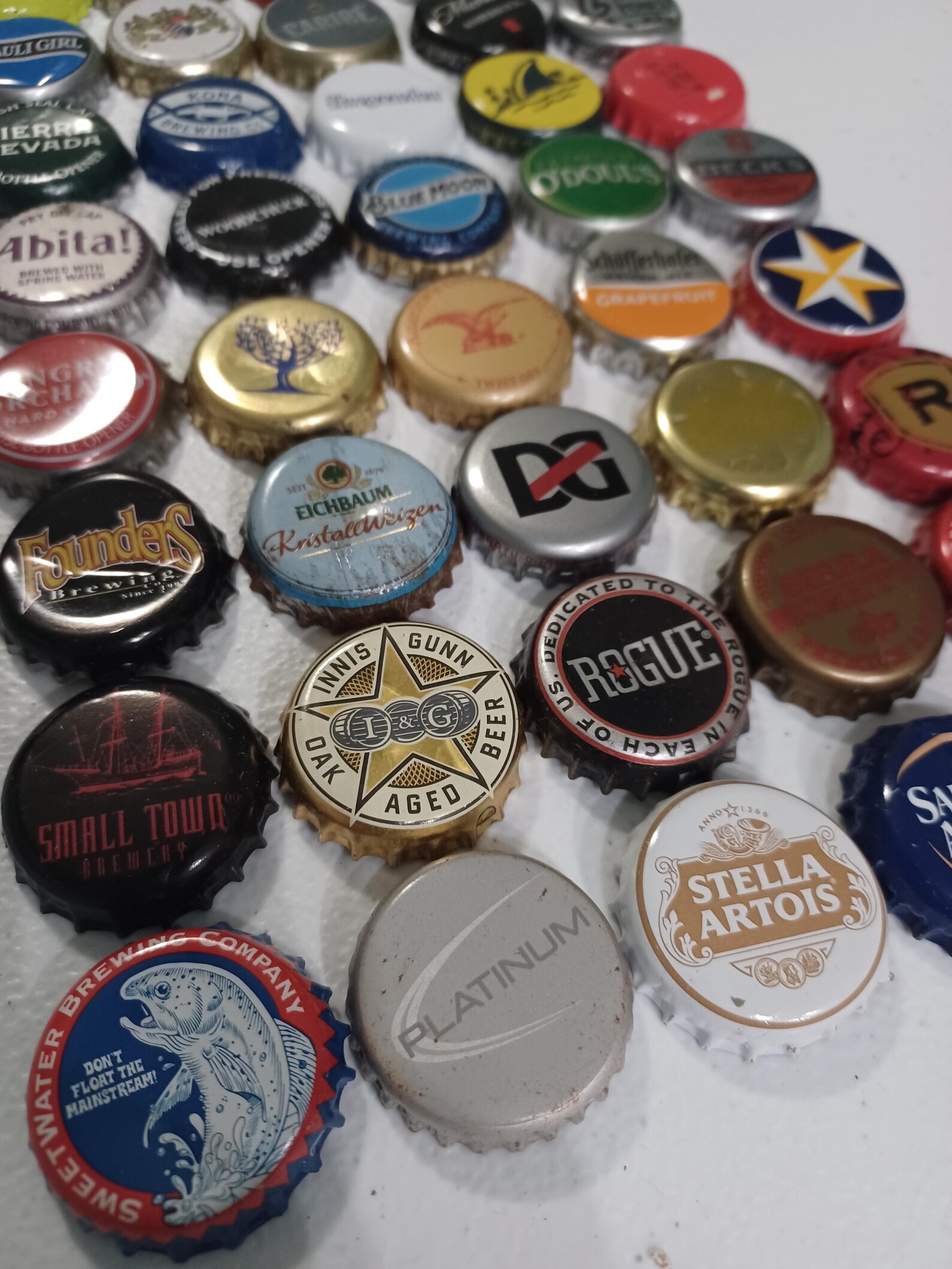 50 Different Bottle Caps, Variety Pack, Used Bottle Caps, Beer Bottle ...