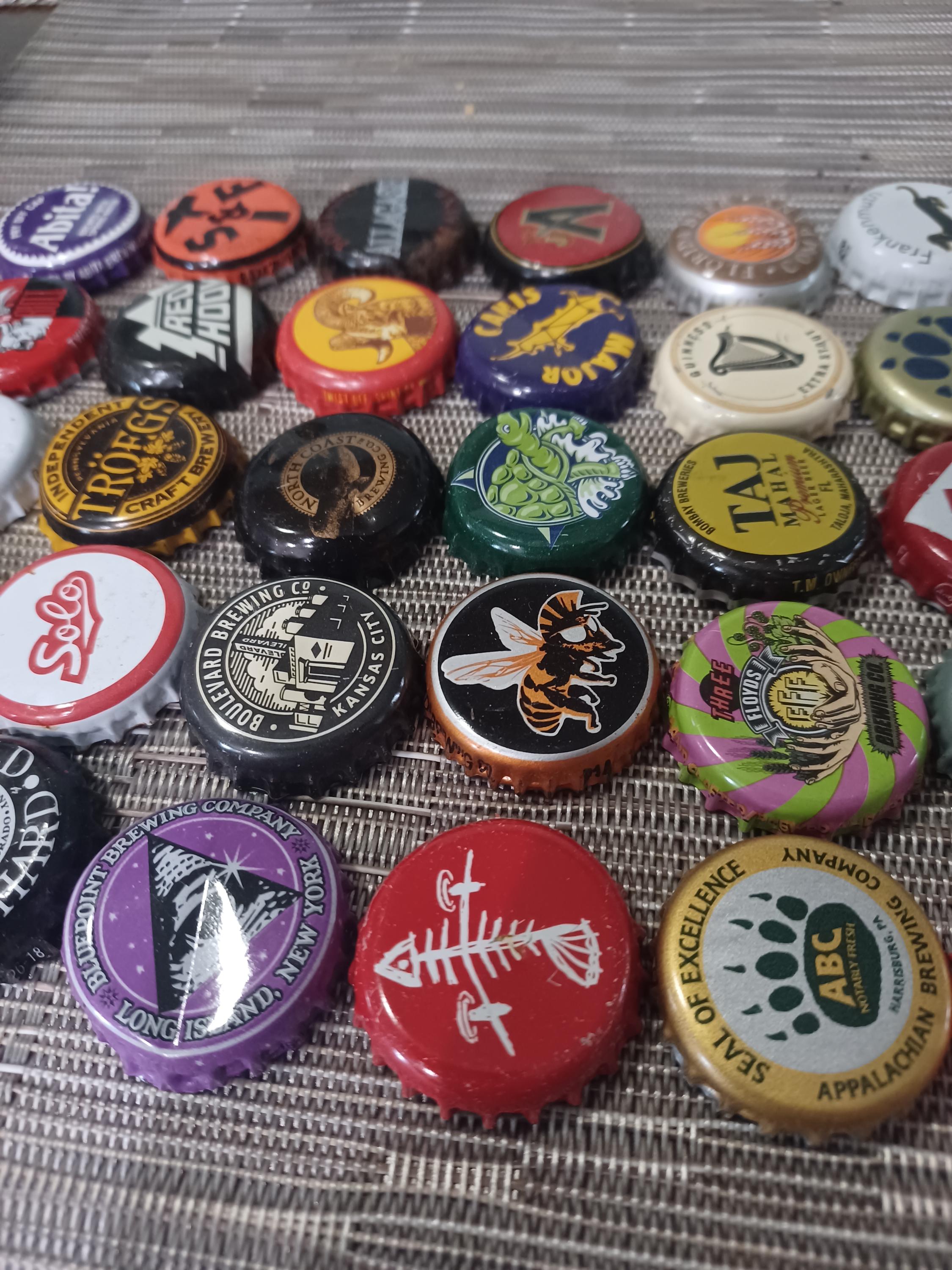 50 Different Bottle Caps, Variety Pack, Used Bottle Caps, Beer Bottle ...