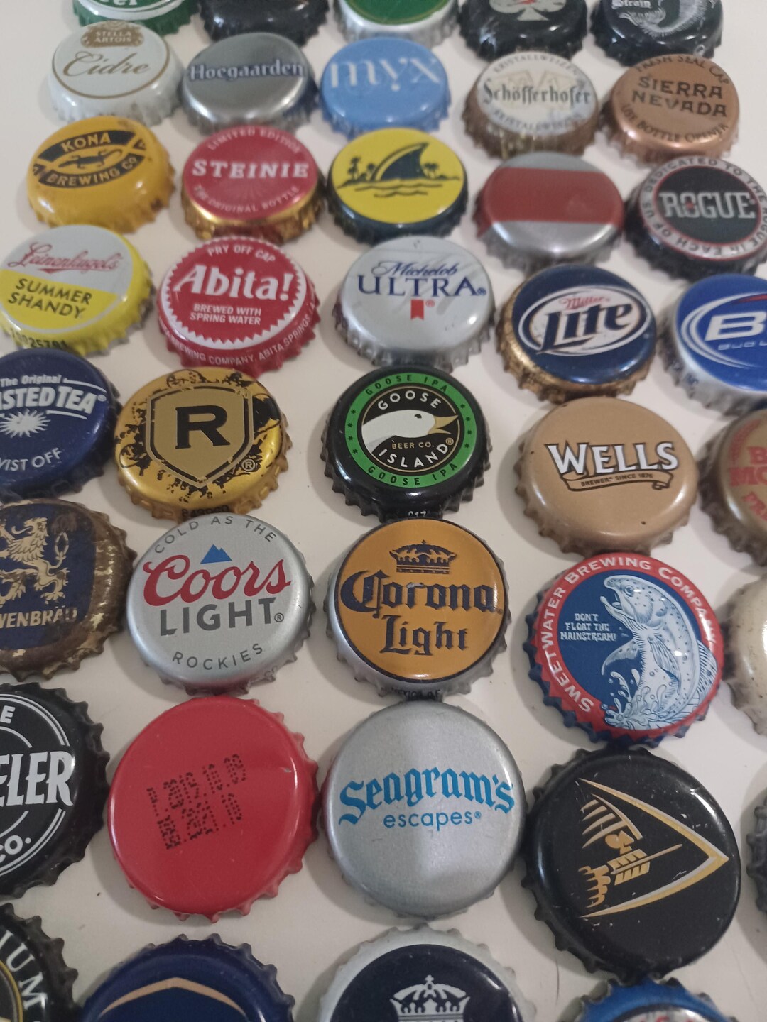 50 Different Bottle Caps, Variety Pack, Used Bottle Caps, Beer Bottle ...