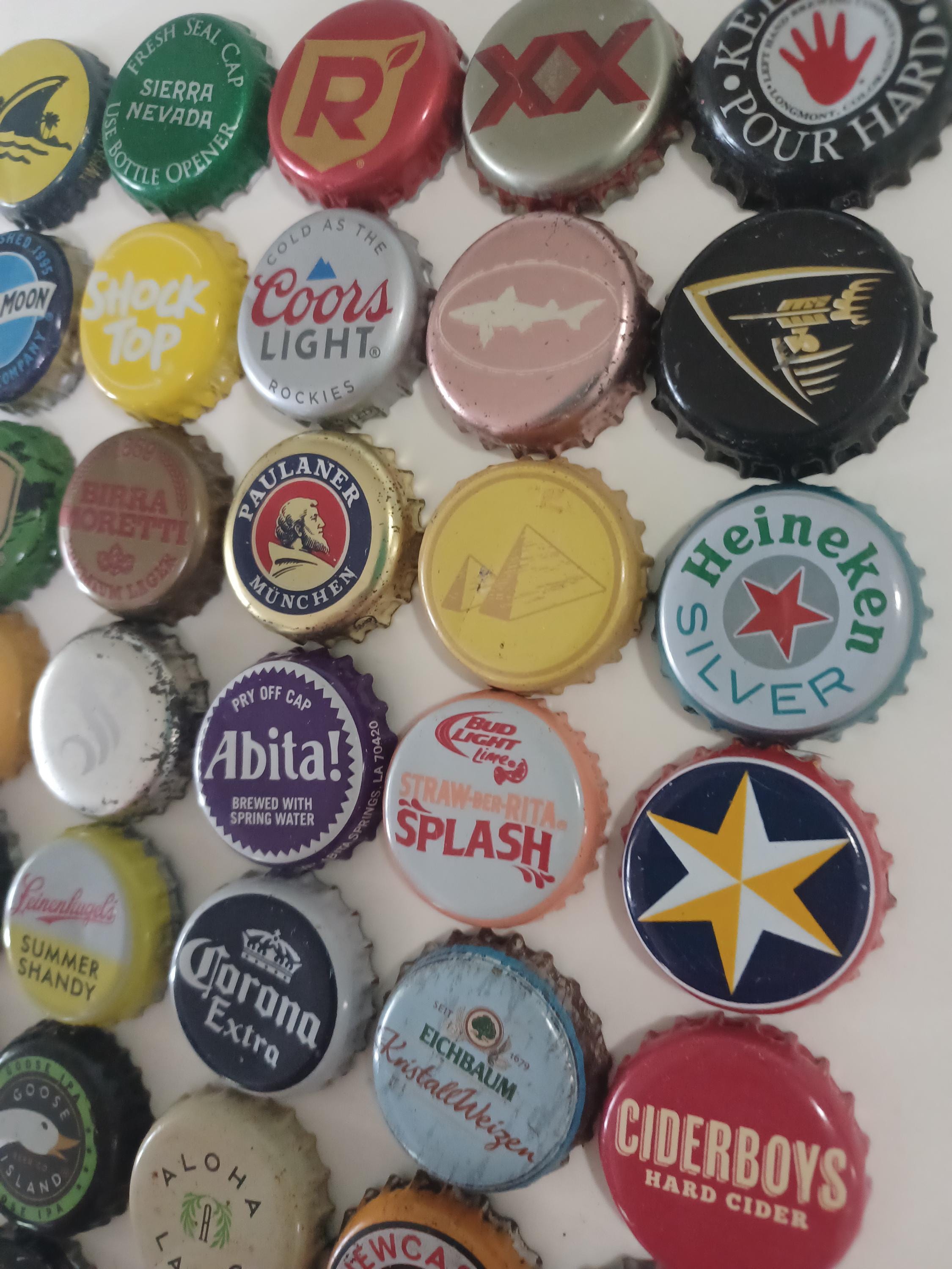 50 Different Bottle Caps, Variety Pack, Used Bottle Caps, Beer Bottle ...