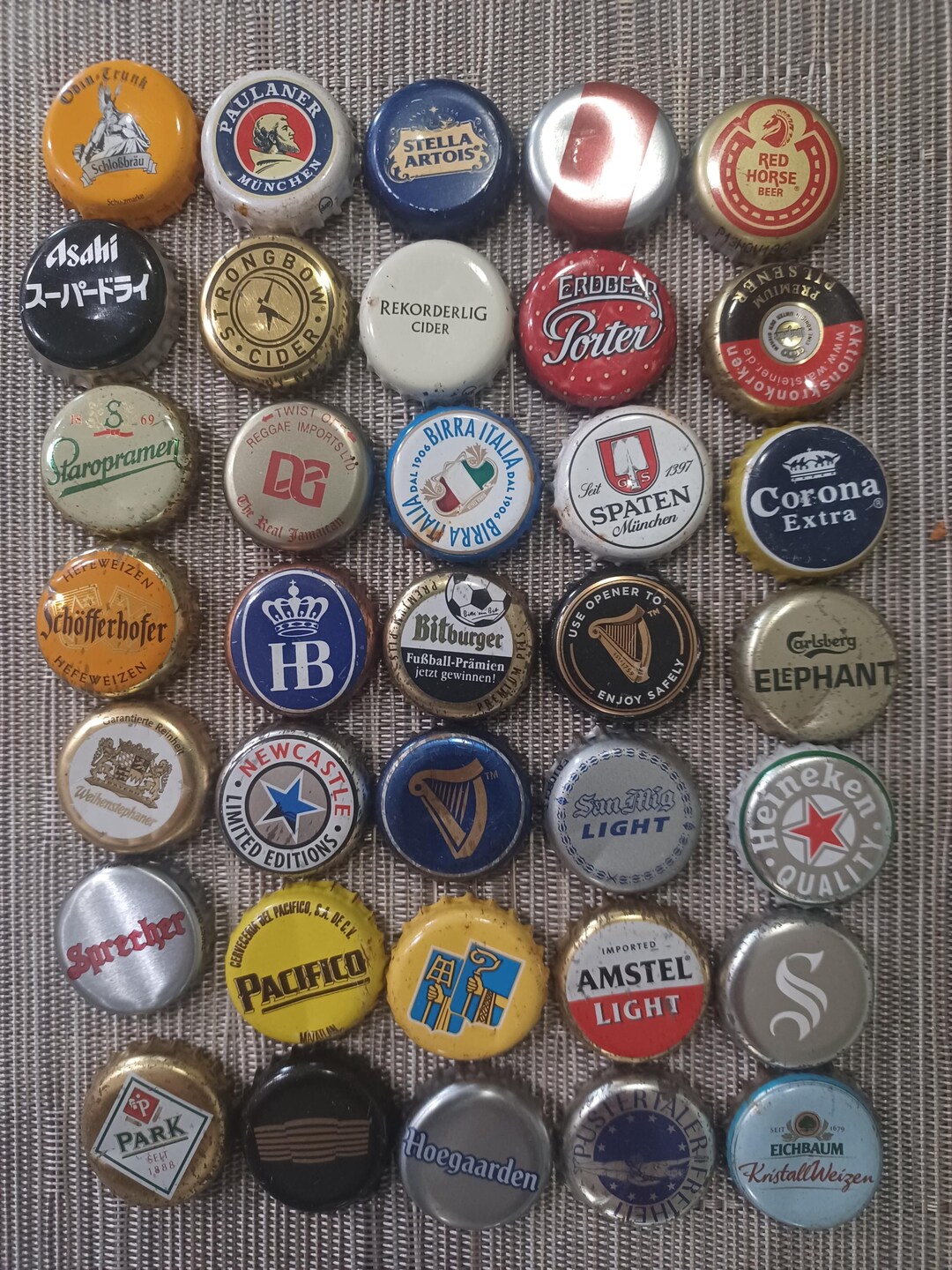 35 Unique Import/foreign Bottle Caps non American, Variety Pack, Used ...