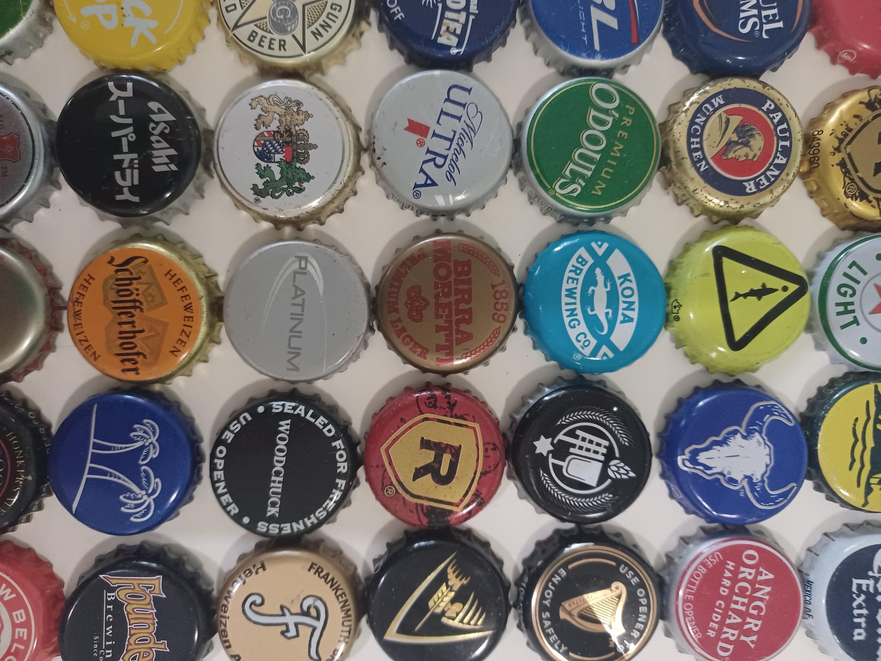 50 Different Bottle Caps, Variety Pack, Used Bottle Caps, Beer Bottle ...