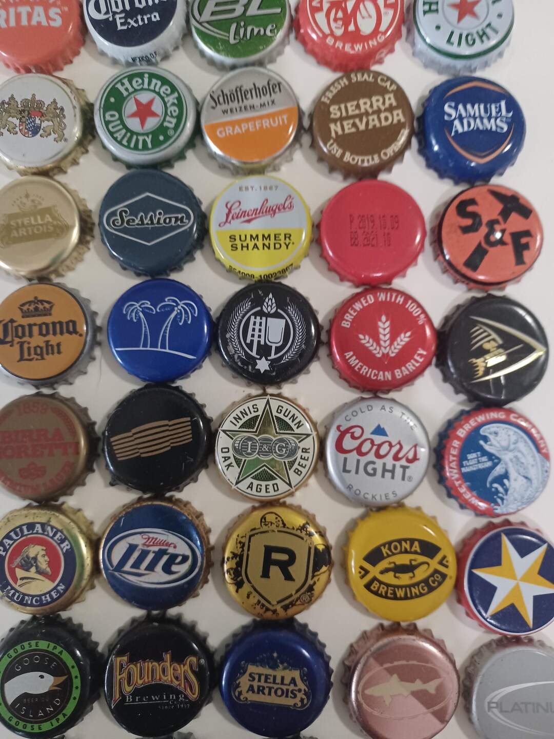 50 Different Bottle Caps, Variety Pack, Used Bottle Caps, Beer Bottle ...