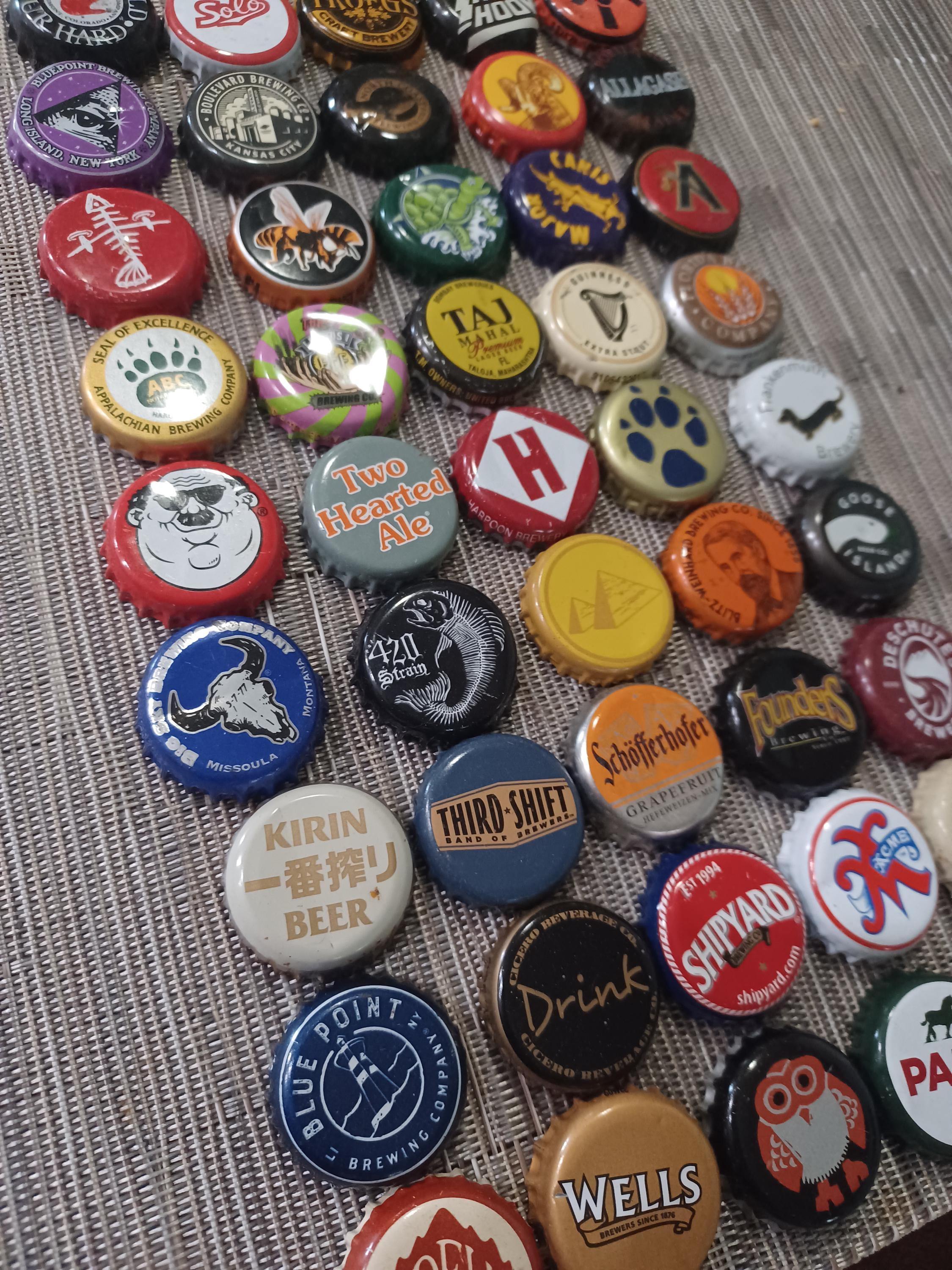 50 Different Bottle Caps, Variety Pack, Used Bottle Caps, Beer Bottle ...