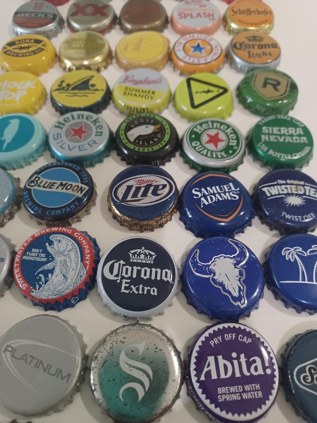 50 Different Bottle Caps, Variety Pack, Used Bottle Caps, Beer Bottle ...