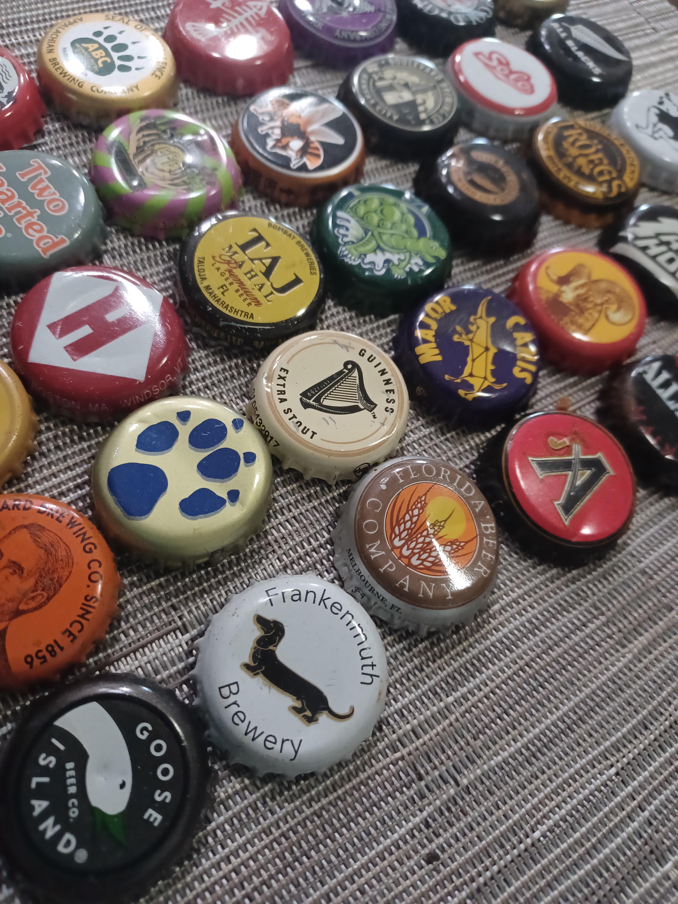 50 Different Bottle Caps, Variety Pack, Used Bottle Caps, Beer Bottle ...