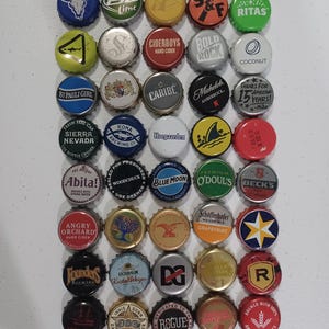 50 Different Bottle Caps, Variety Pack, Used Bottle Caps, Beer Bottle ...
