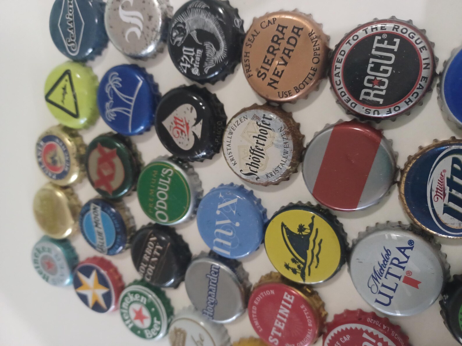 50 Different Bottle Caps, Variety Pack, Used Bottle Caps, Beer Bottle ...