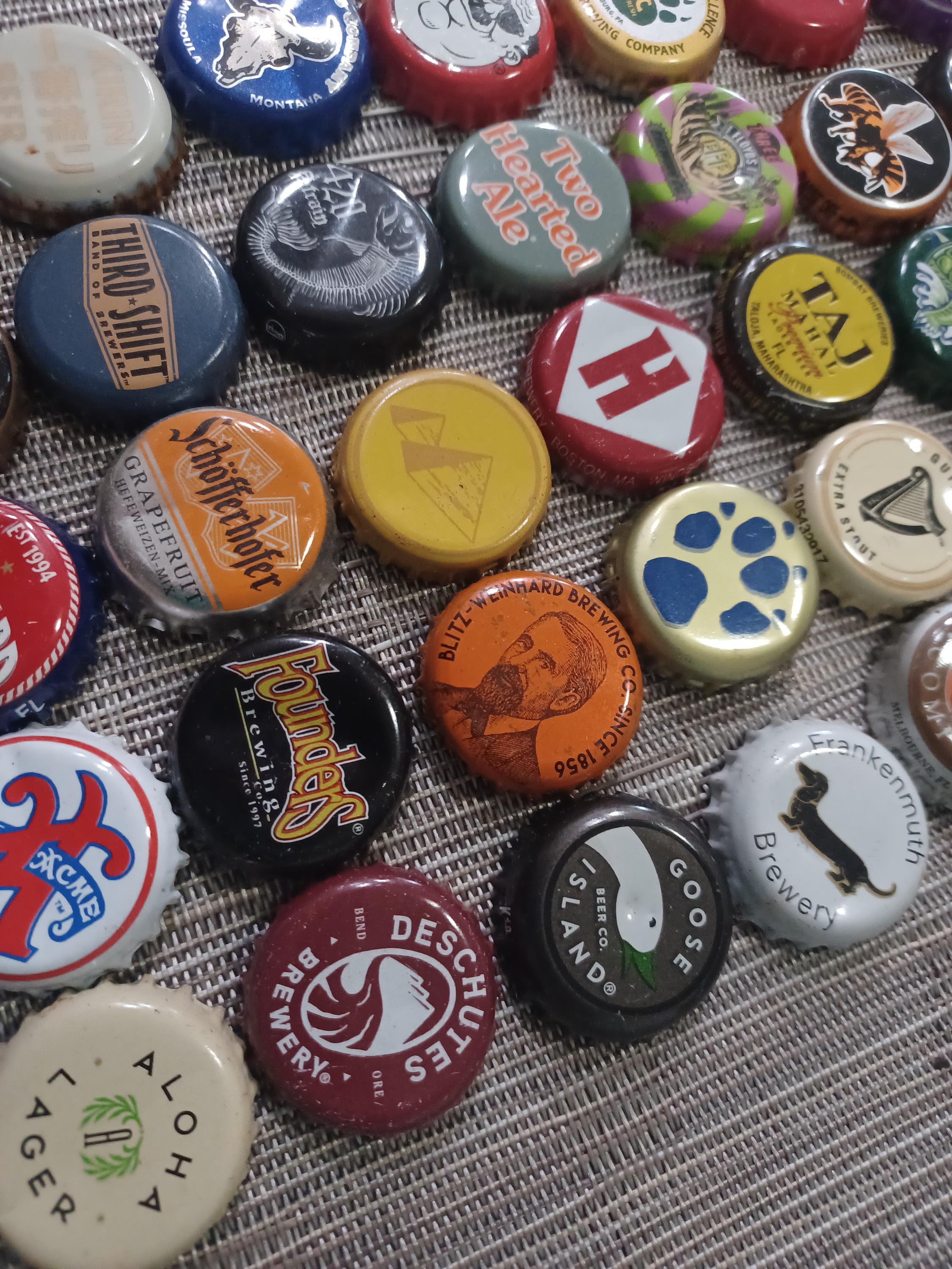 50 Different Bottle Caps, Variety Pack, Used Bottle Caps, Beer Bottle ...