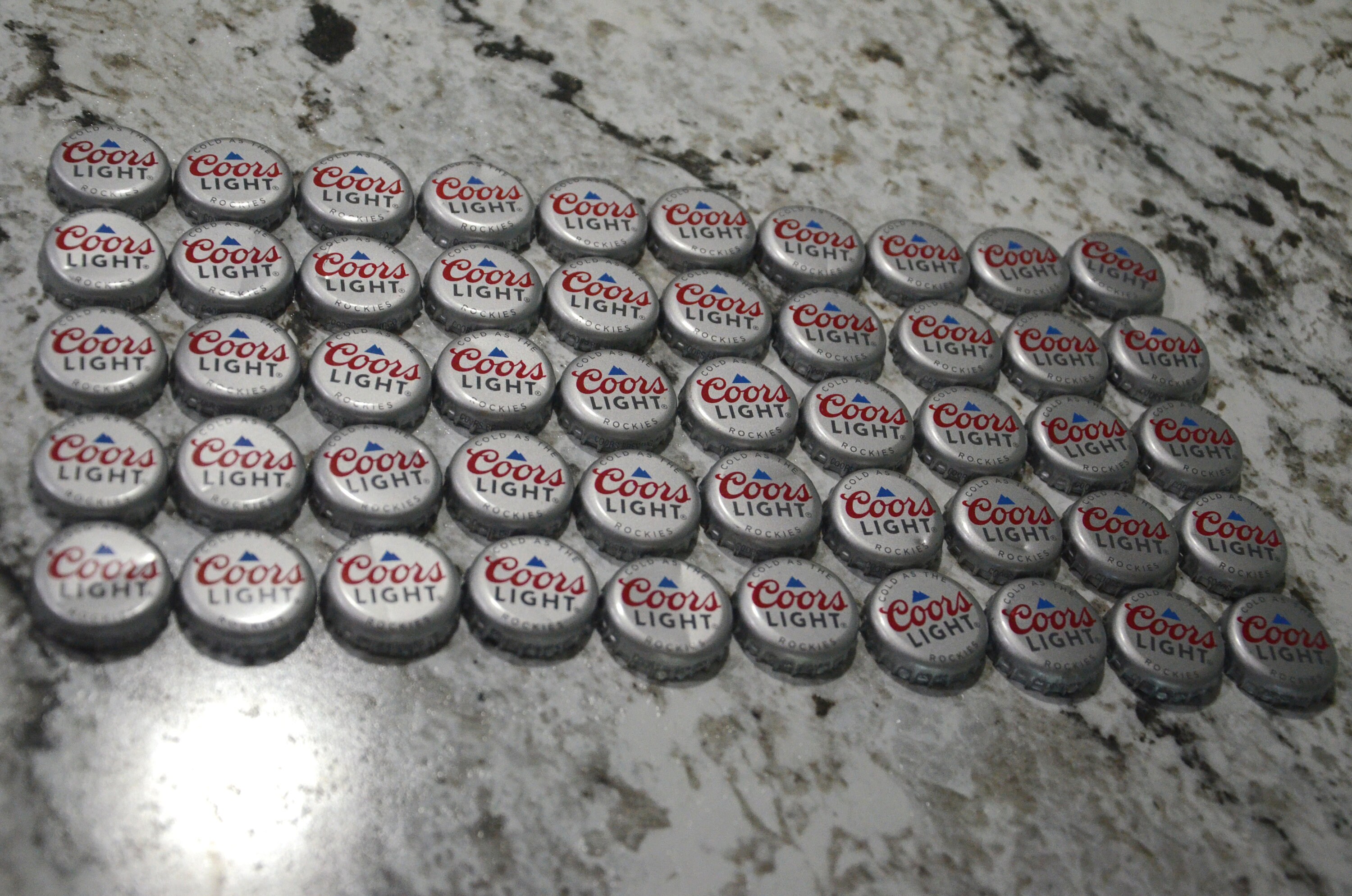 Bottle Caps, Coors Light 50 Pack, Used Bottle Caps, Beer Bottle Tops ...