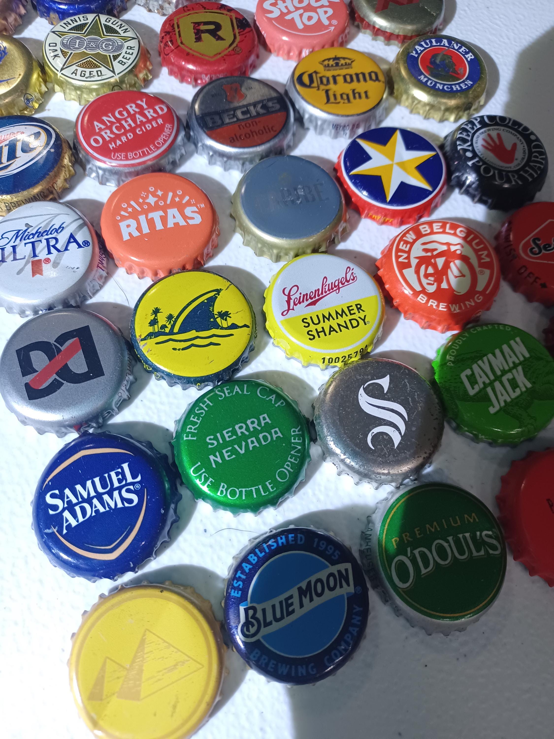 50 Different Bottle Caps, Variety Pack, Used Bottle Caps, Beer Bottle ...