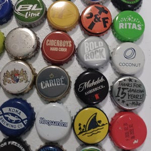 50 Different Bottle Caps, Variety Pack, Used Bottle Caps, Beer Bottle ...