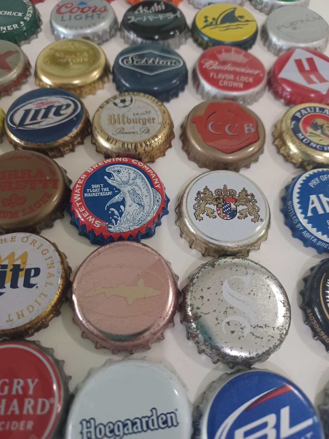 50 Different Bottle Caps, Variety Pack, Used Bottle Caps, Beer Bottle ...