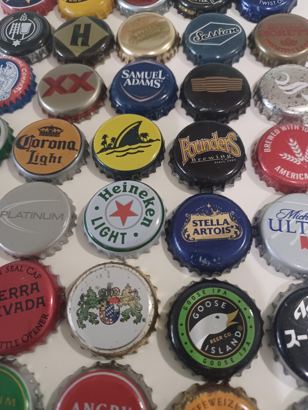 50 Different Bottle Caps, Variety Pack, Used Bottle Caps, Beer Bottle ...