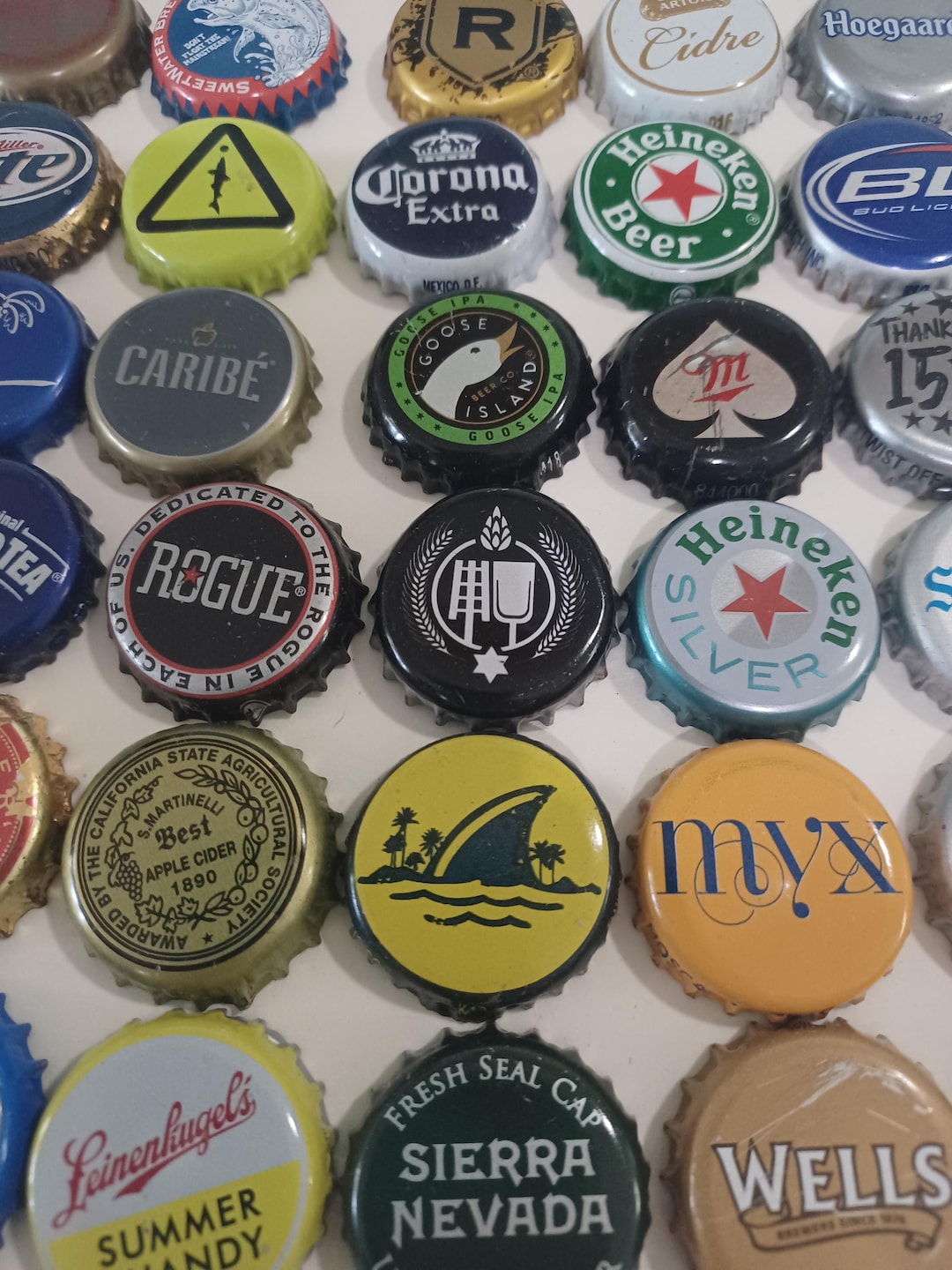 50 Different Bottle Caps, Variety Pack, Used Bottle Caps, Beer Bottle ...