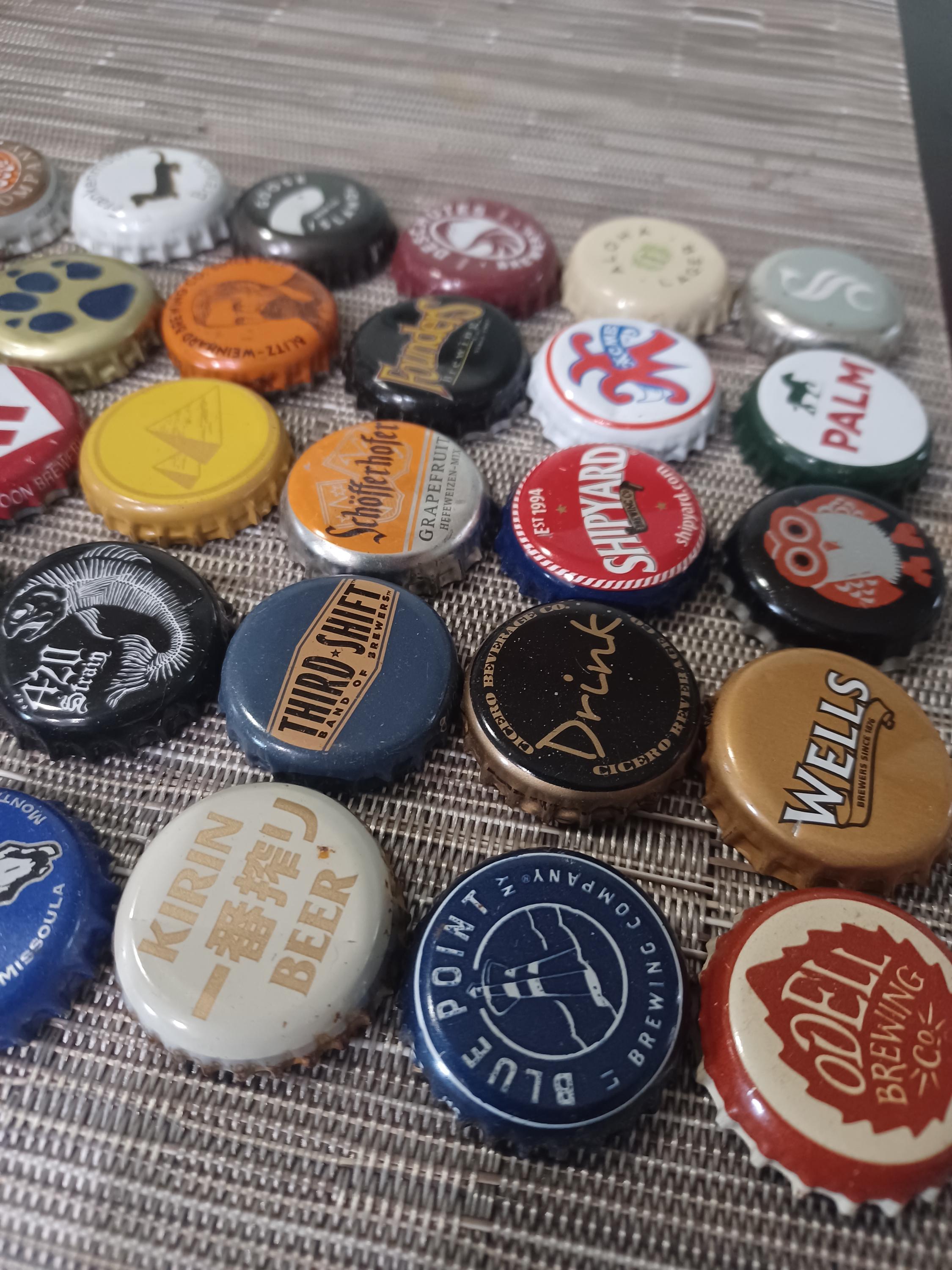 50 Different Bottle Caps, Variety Pack, Used Bottle Caps, Beer Bottle ...