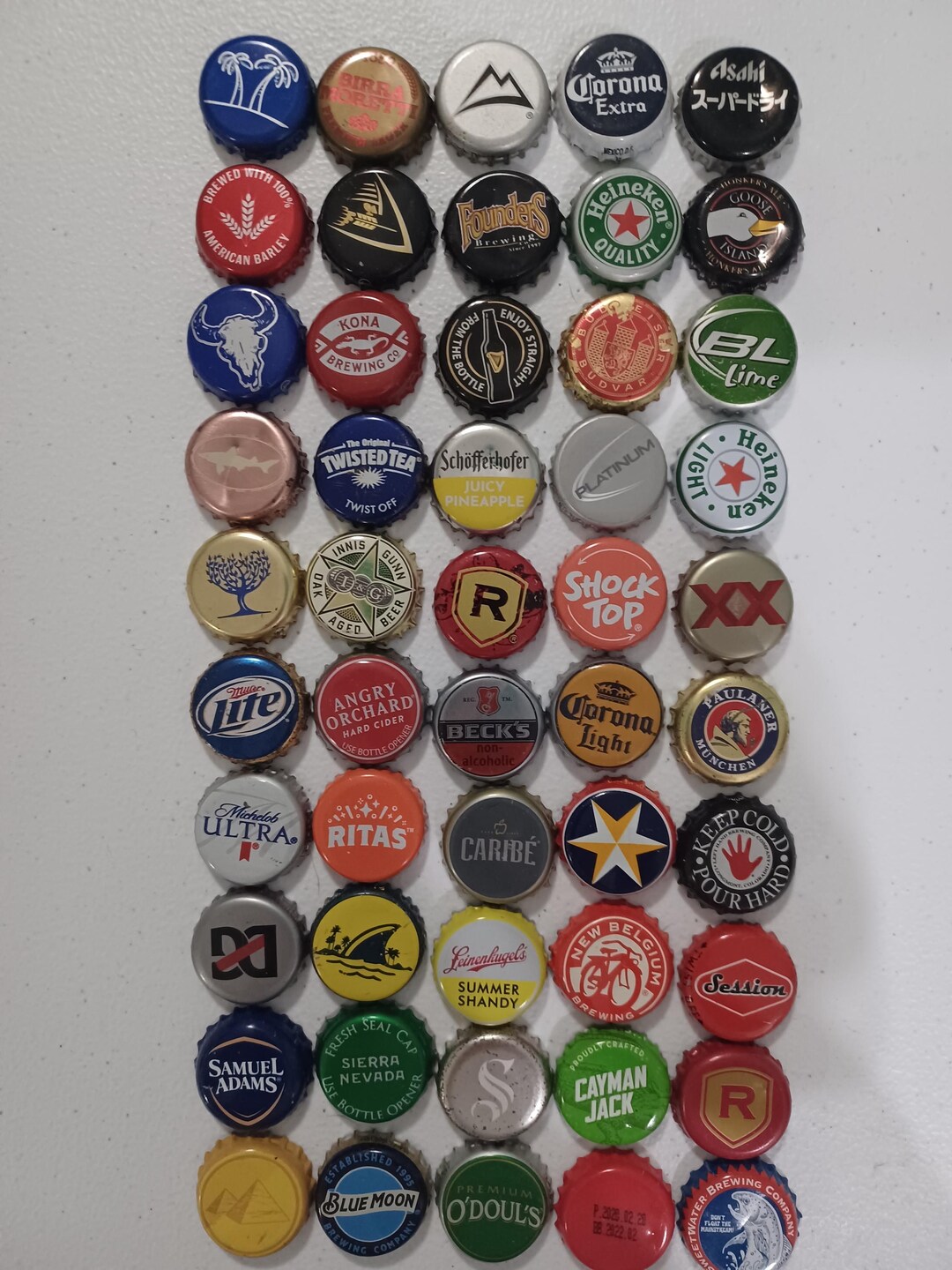 50 Different Bottle Caps, Variety Pack, Used Bottle Caps, Beer Bottle Tops, Multicolor Bottle ...
