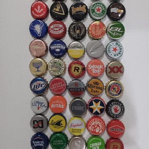 50 Different Bottle Caps, Variety Pack, Used Bottle Caps, Beer Bottle ...