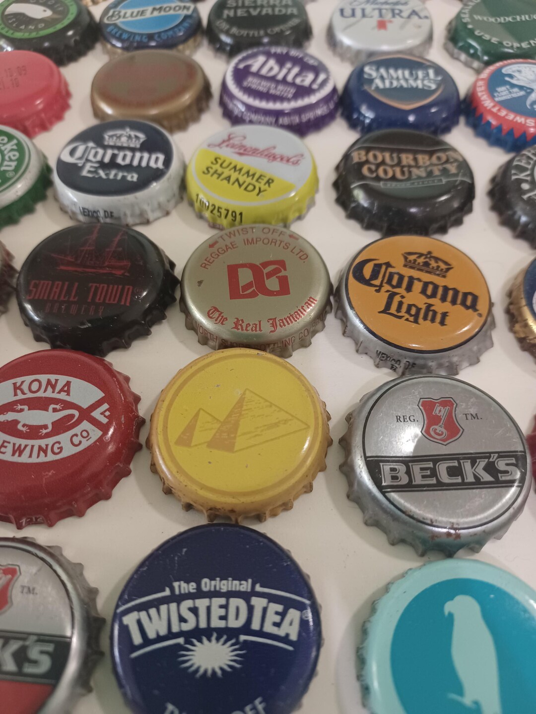 50 Different Bottle Caps, Variety Pack, Used Bottle Caps, Beer Bottle ...