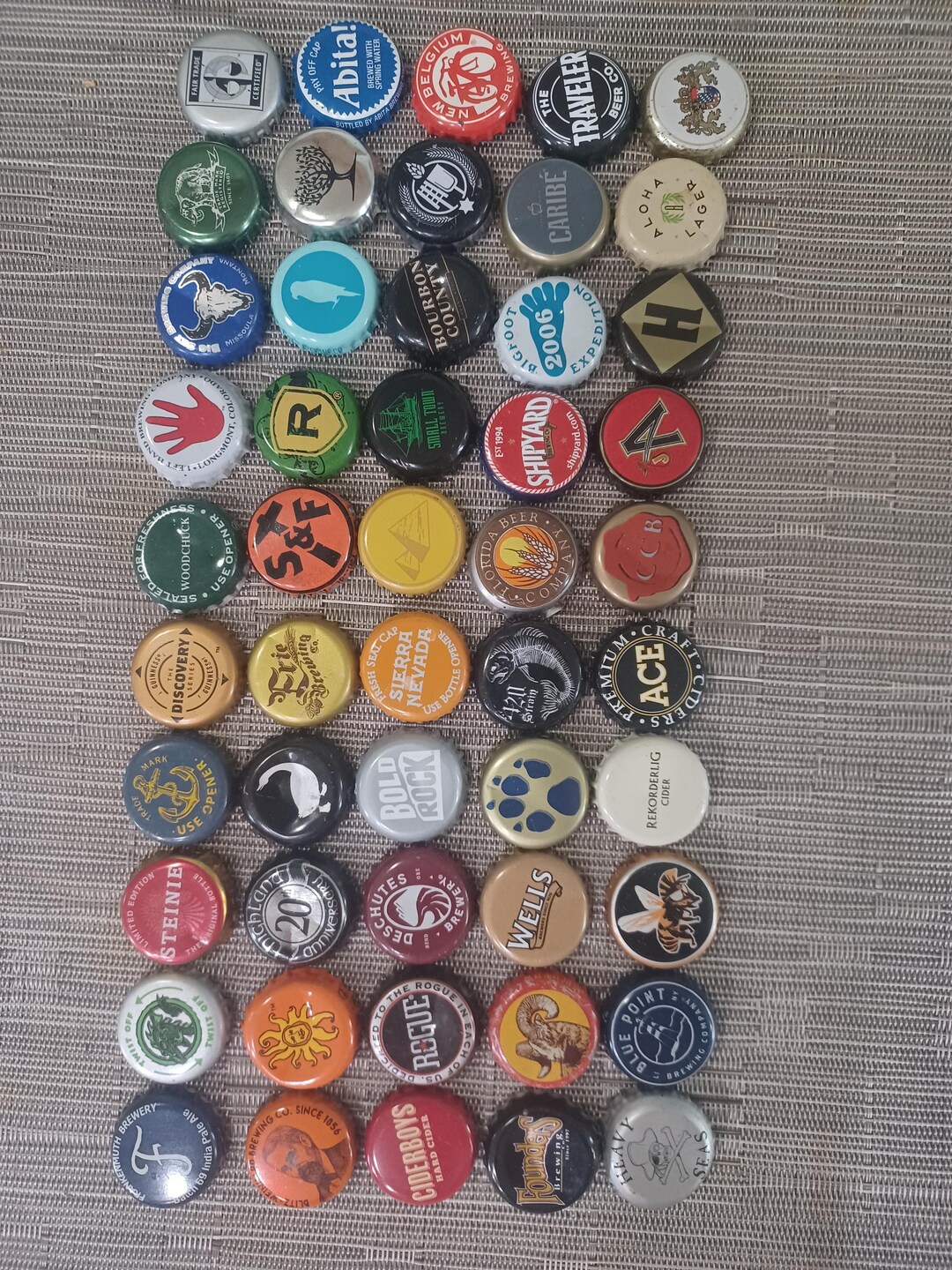 50 Different Bottle Caps, Variety Pack, Used Bottle Caps, Beer Bottle ...