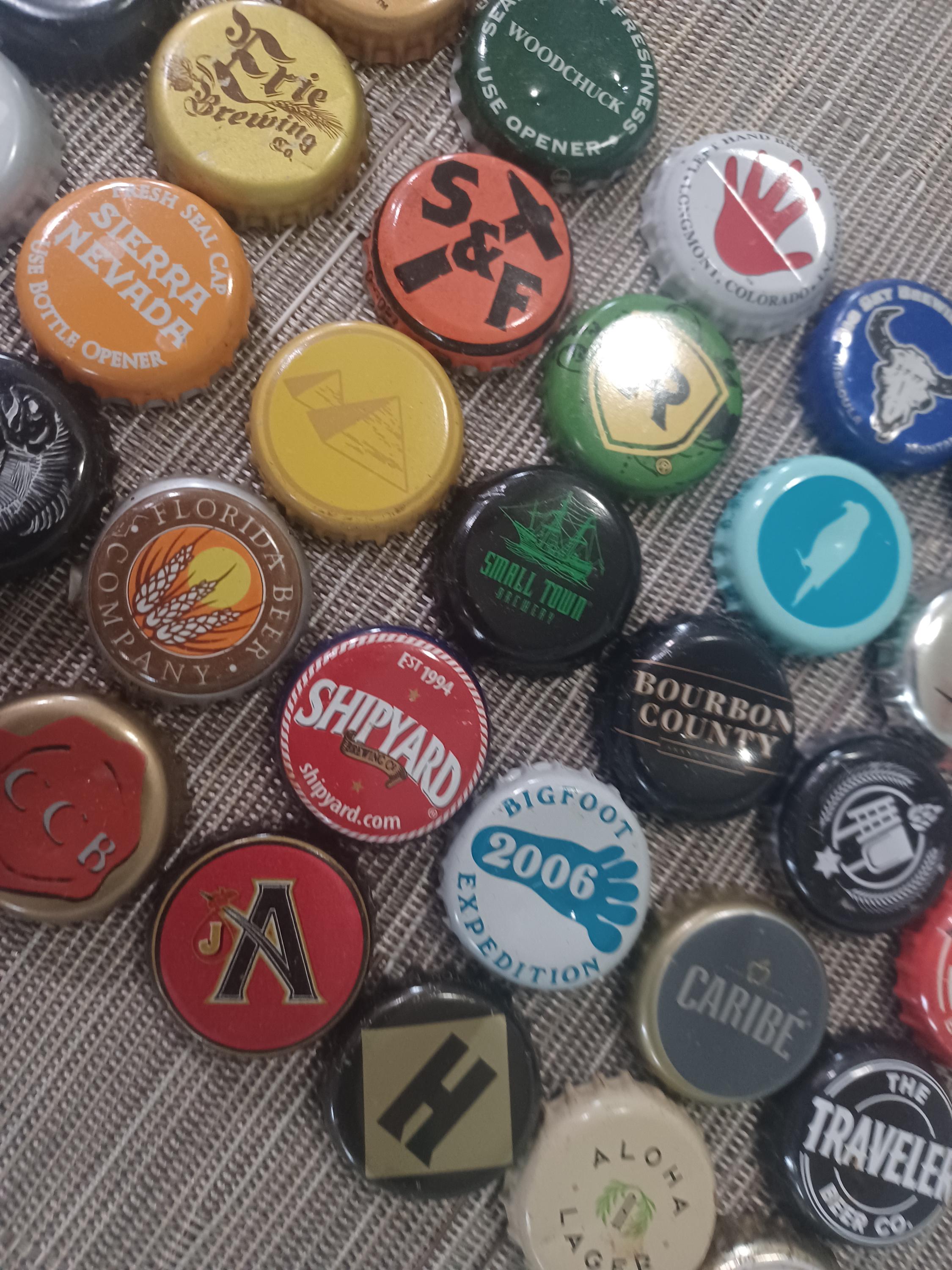 50 Different Bottle Caps, Variety Pack, Used Bottle Caps, Beer Bottle ...