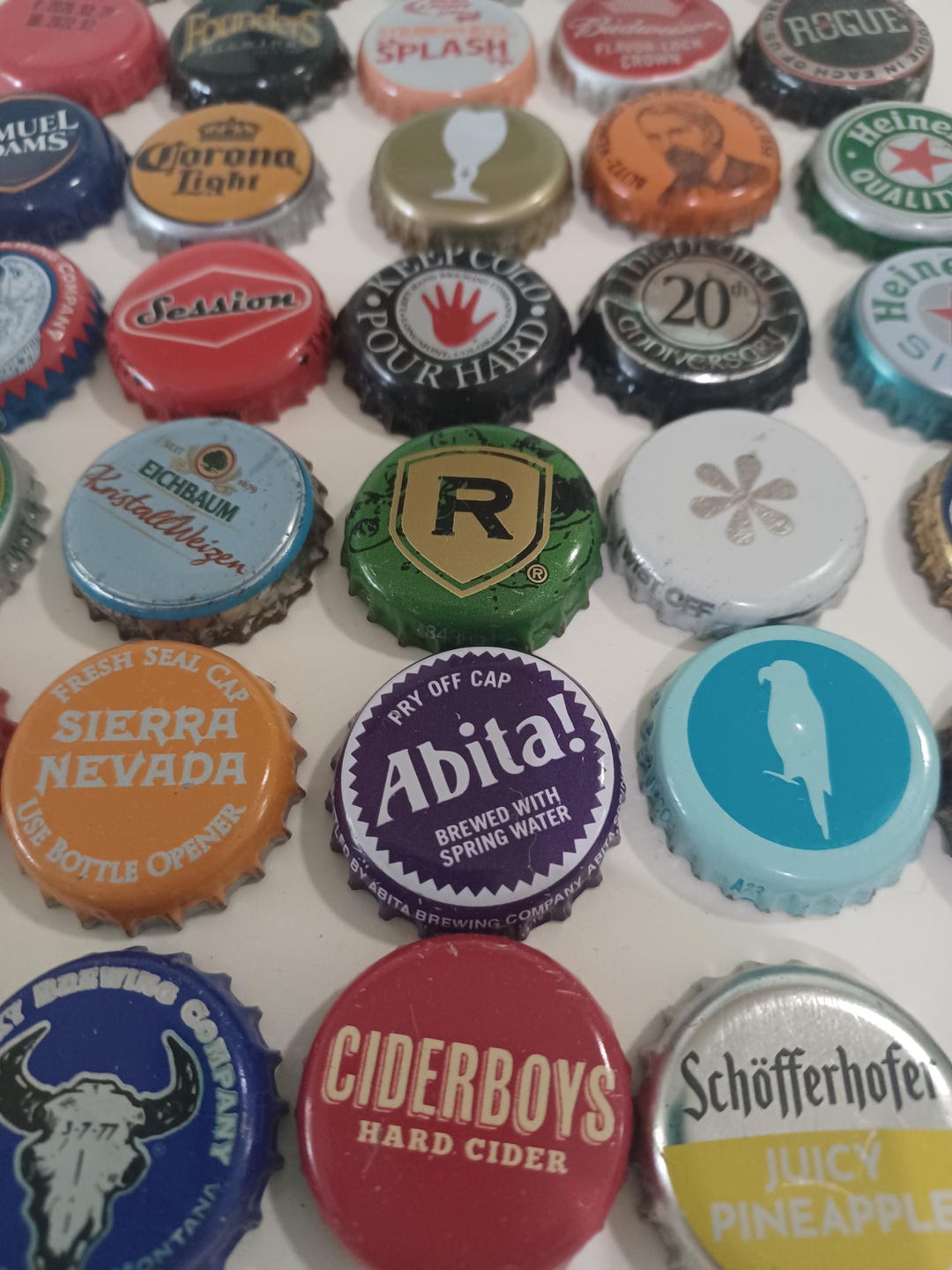 50 Different Bottle Caps, Variety Pack, Used Bottle Caps, Beer Bottle ...