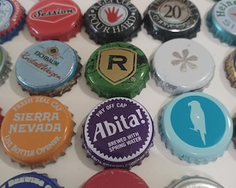 50 Different Bottle Caps, Variety Pack, Used Bottle Caps, Beer Bottle ...