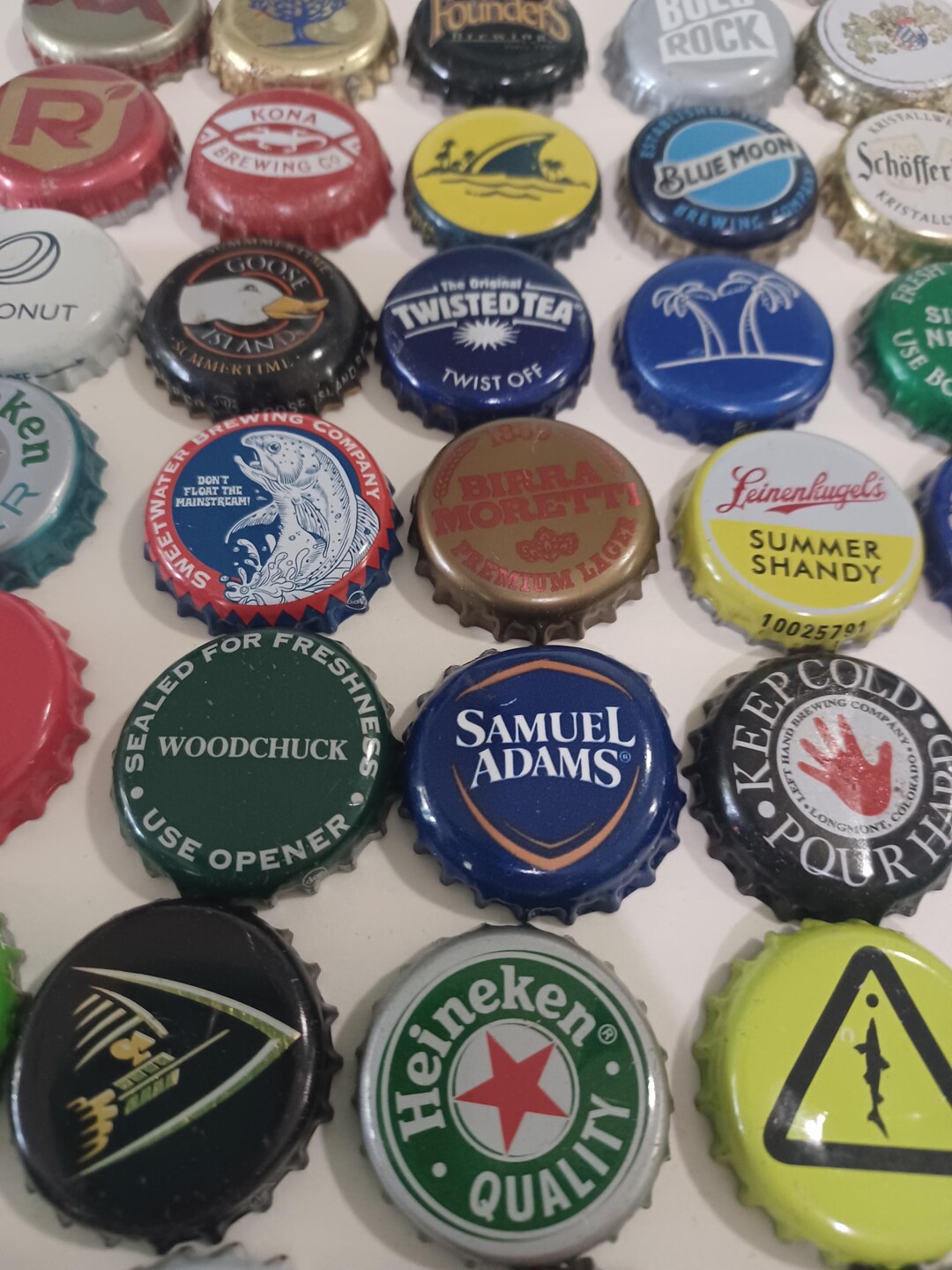 50 Different Bottle Caps, Variety Pack, Used Bottle Caps, Beer Bottle ...