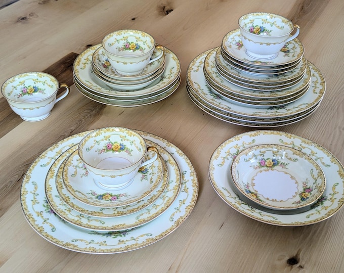 Noritake China Set, Vintage Noritake Elvira China Set, Elvira Pattern ...
