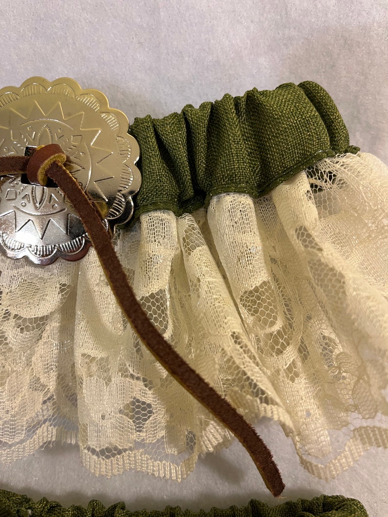 Rustic Western Bridal Garter Set – Burlap, Lace & Silver Concho - Etsy