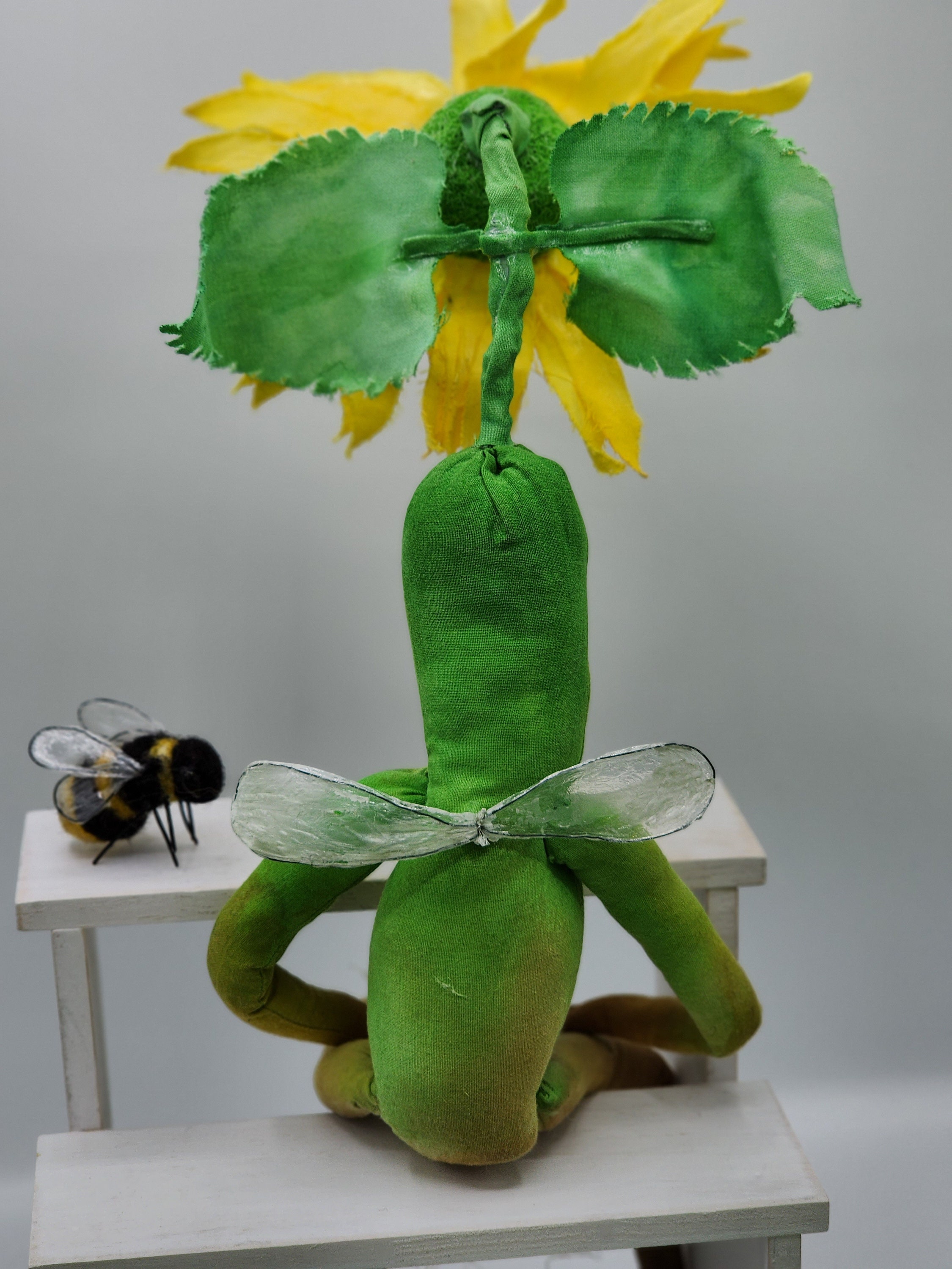 Sunflower Forest Sprite: Art Fantasy Poseable Rag Doll - Etsy