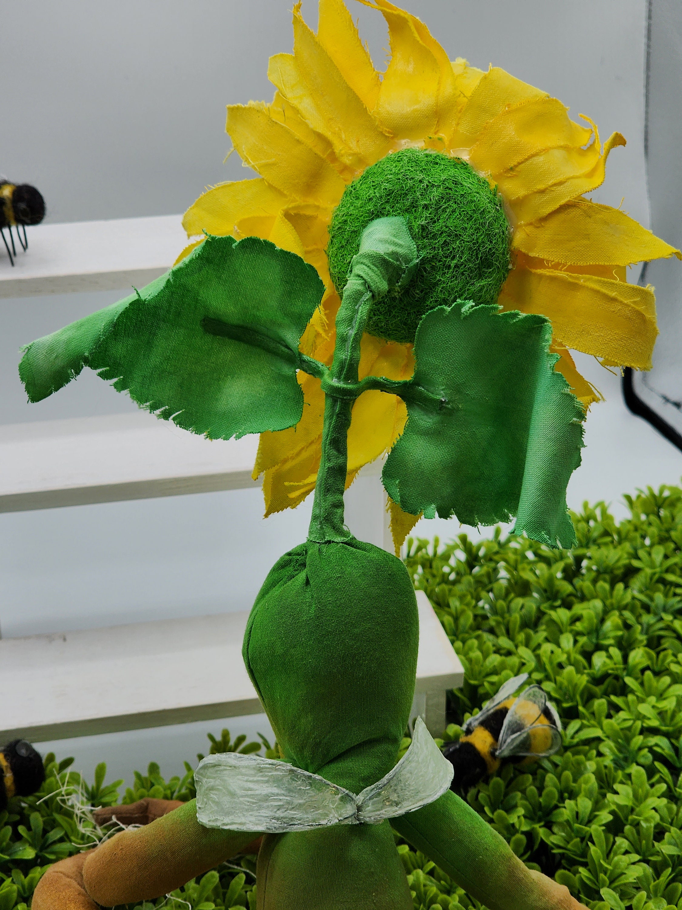 Sunflower Forest Sprite: Art Fantasy Poseable Rag Doll - Etsy